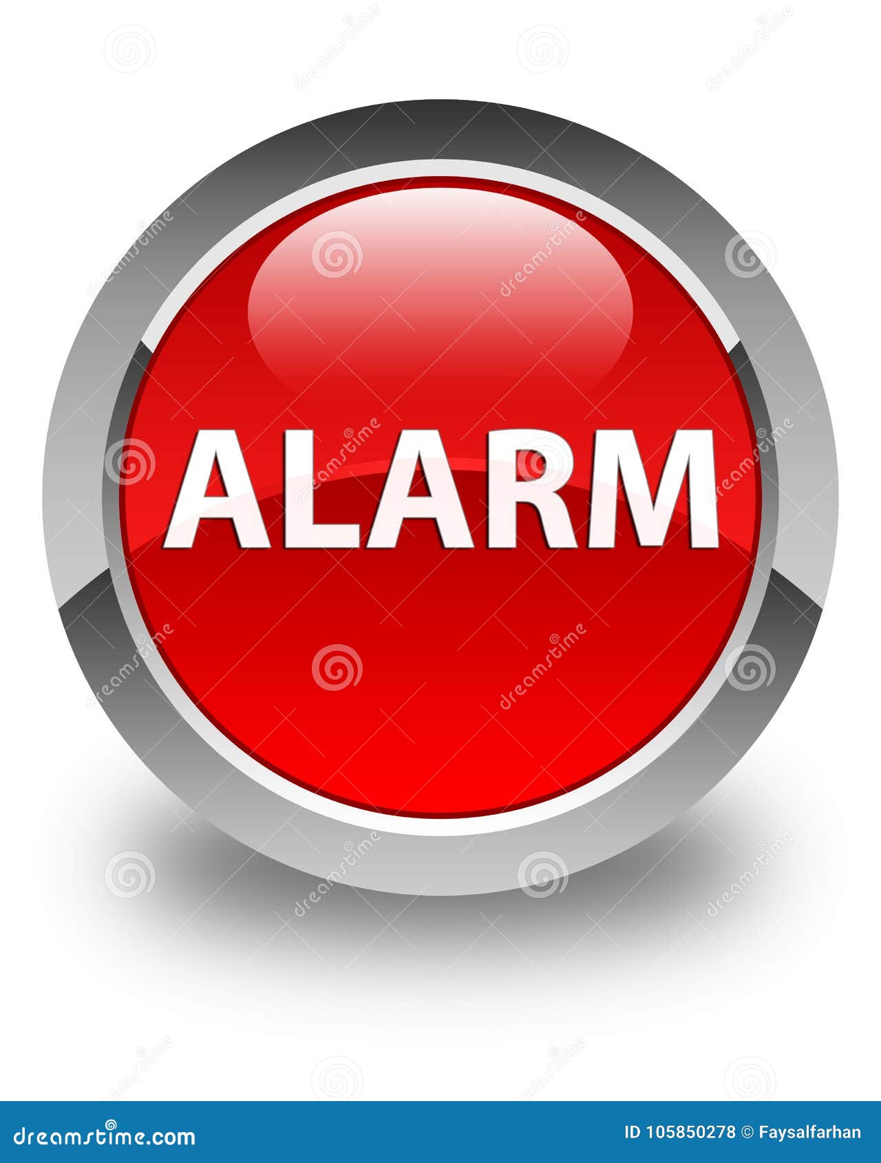 Alarm Glossy Red Round Button Stock Illustration - Illustration of ...