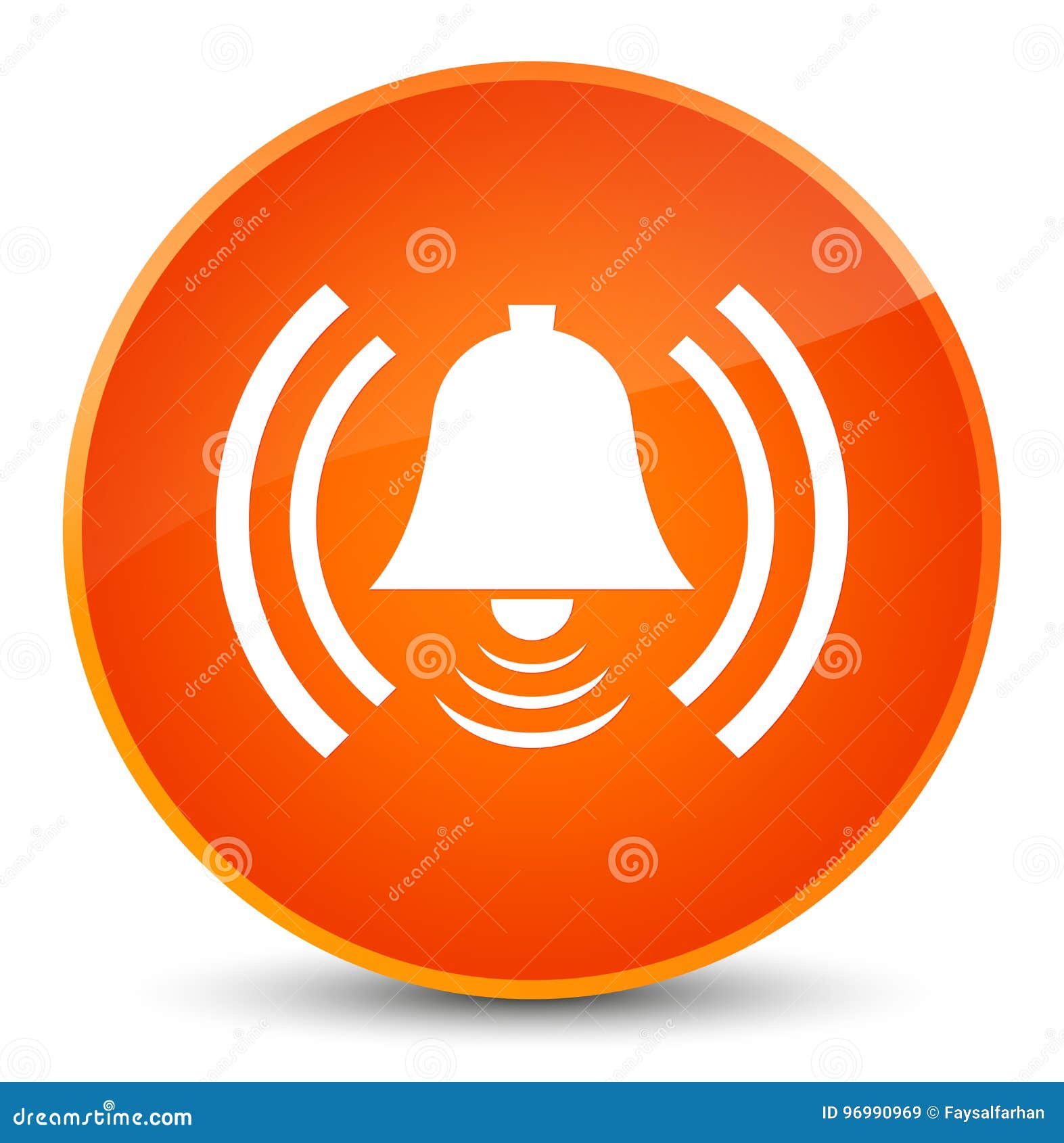 Alarm Icon Elegant Orange Round Button Stock Illustration ...