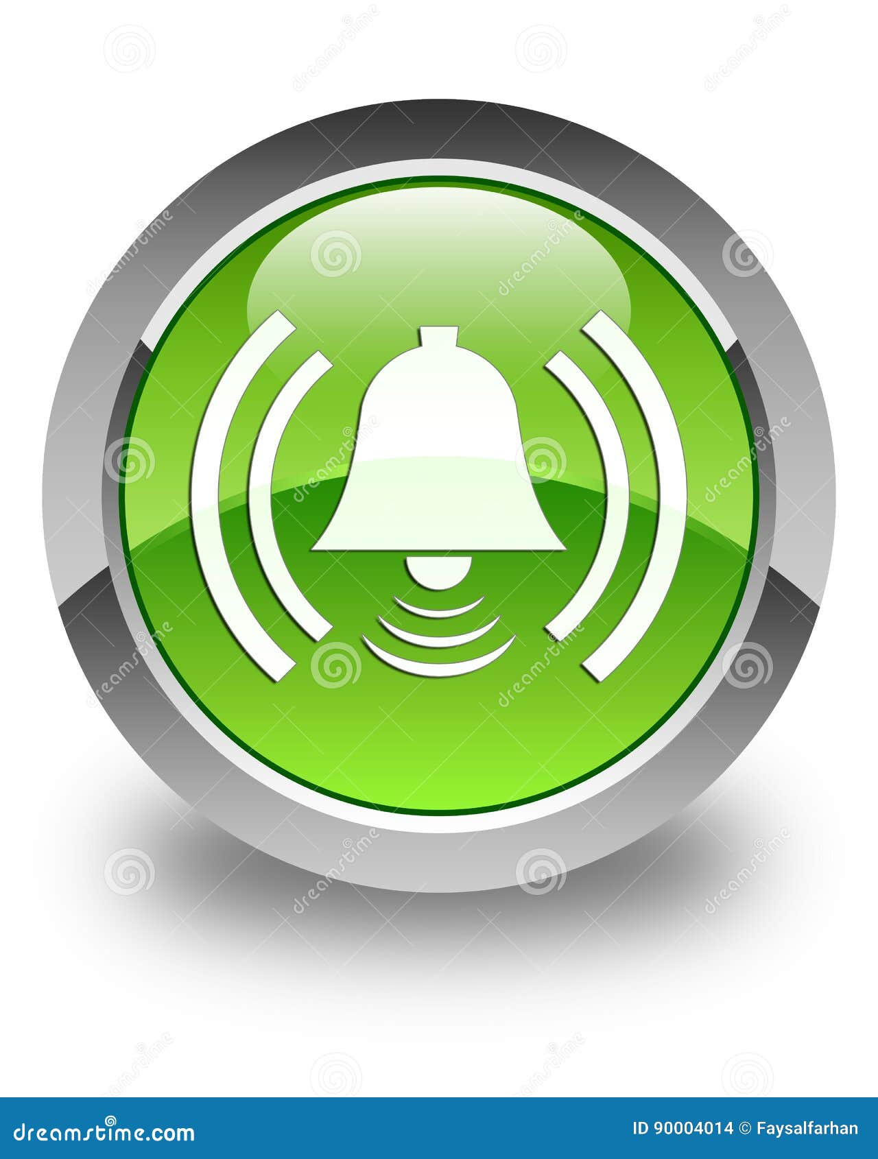 Alarm Icon Glossy Green Round Button Stock Illustration - Illustration ...
