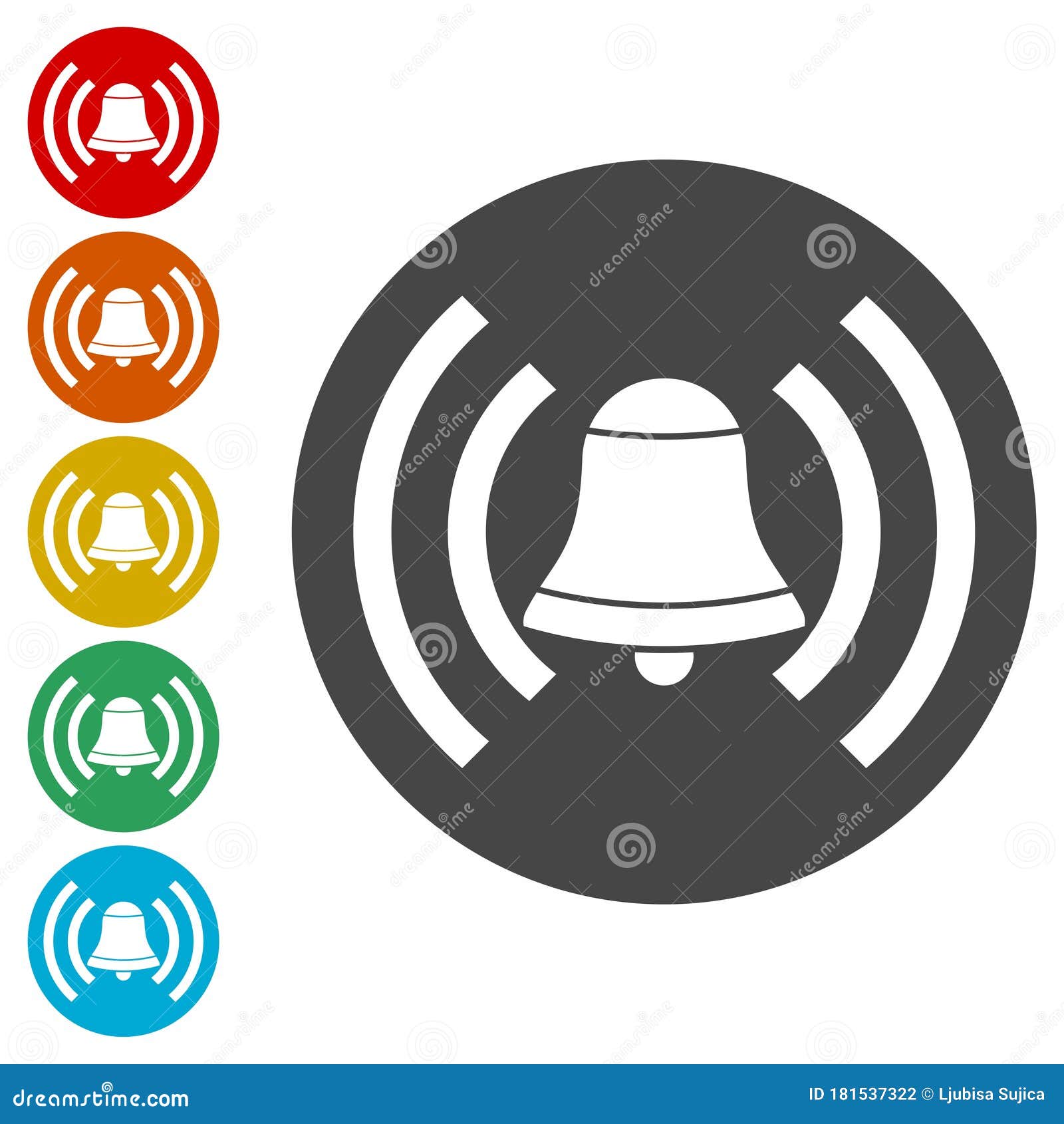 Alarm Icon, Ringing Bell Icon Stock Vector - Illustration of reminder ...