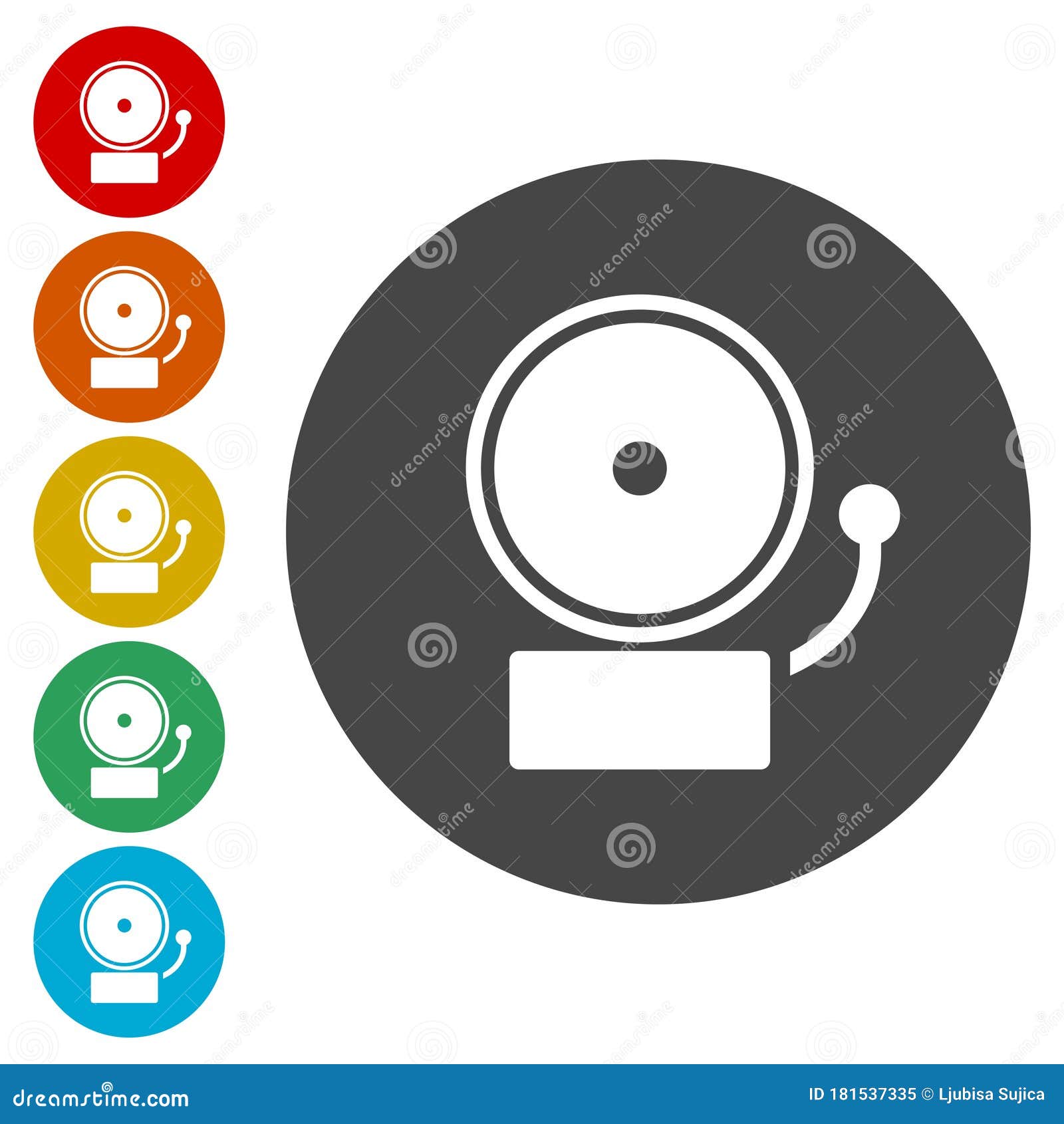 Alarm Icon, Ringing Bell Icon Stock Vector - Illustration of icon ...