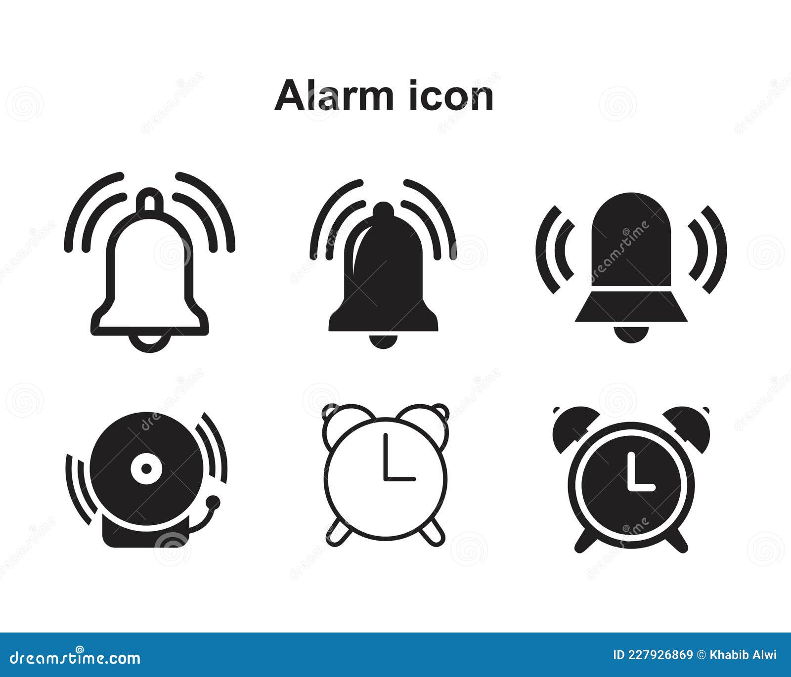 Alarm Icon Template Black Color Editable. Stock Vector - Illustration ...