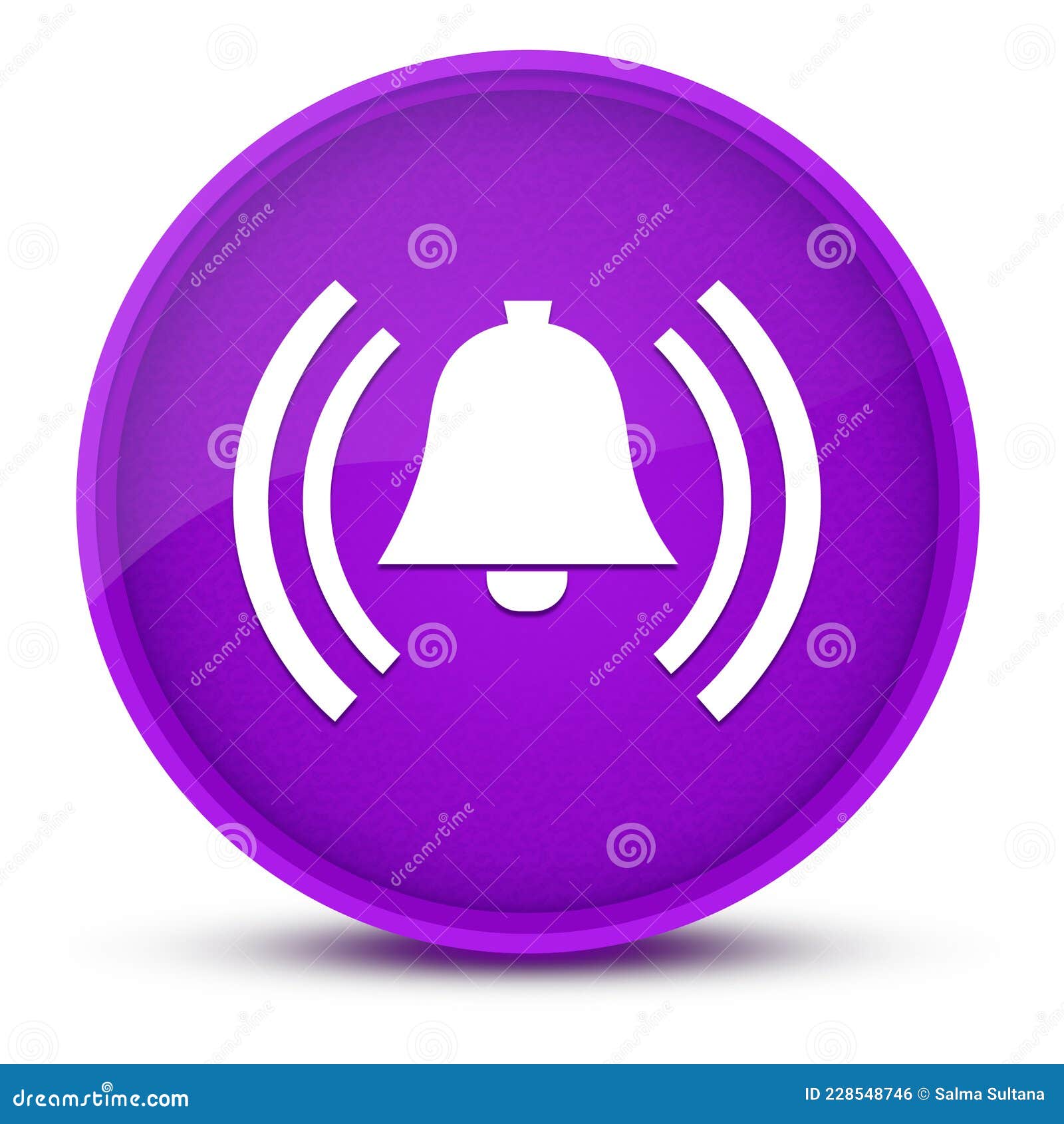 Alarm Luxurious Glossy Purple Round Button Abstract Stock Illustration ...