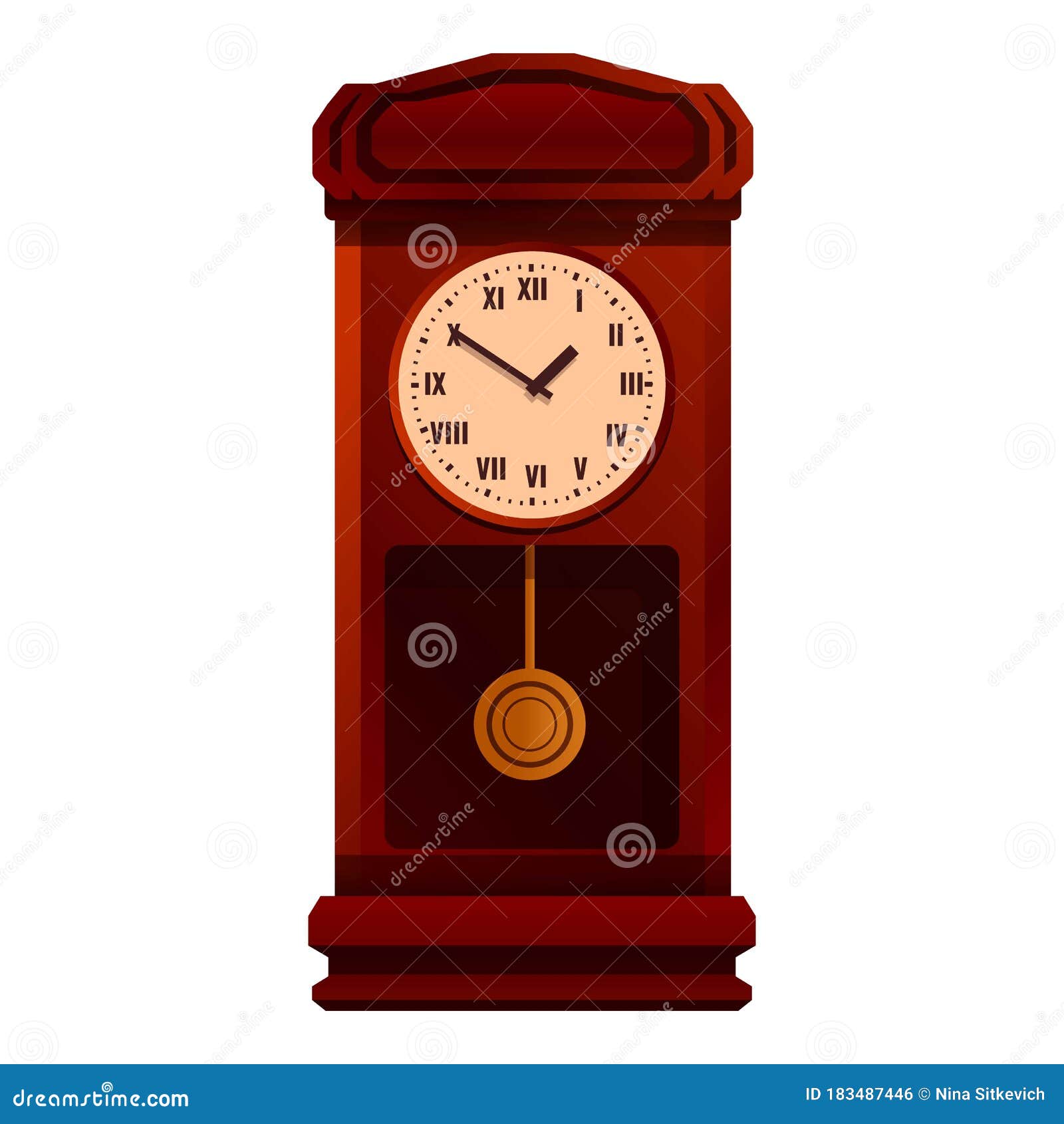 Alarm Pendulum Clock Icon, Cartoon Style Stock Vector - Illustration of ...