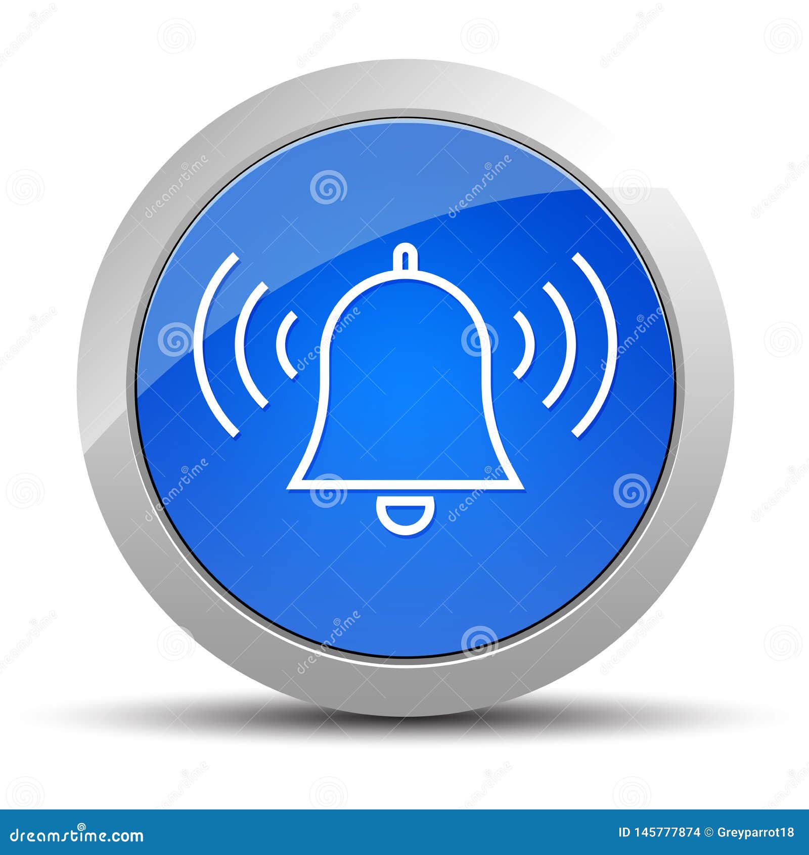 Alarm Ringing Bell Icon Blue Round Button Illustration Stock ...