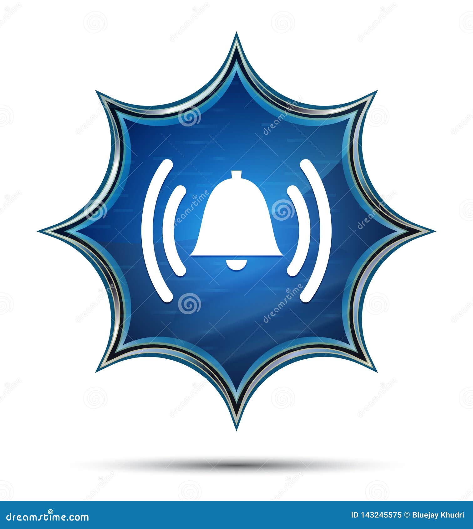 Alarm Ringing Bell Icon Magical Glassy Sunburst Blue Button Stock ...