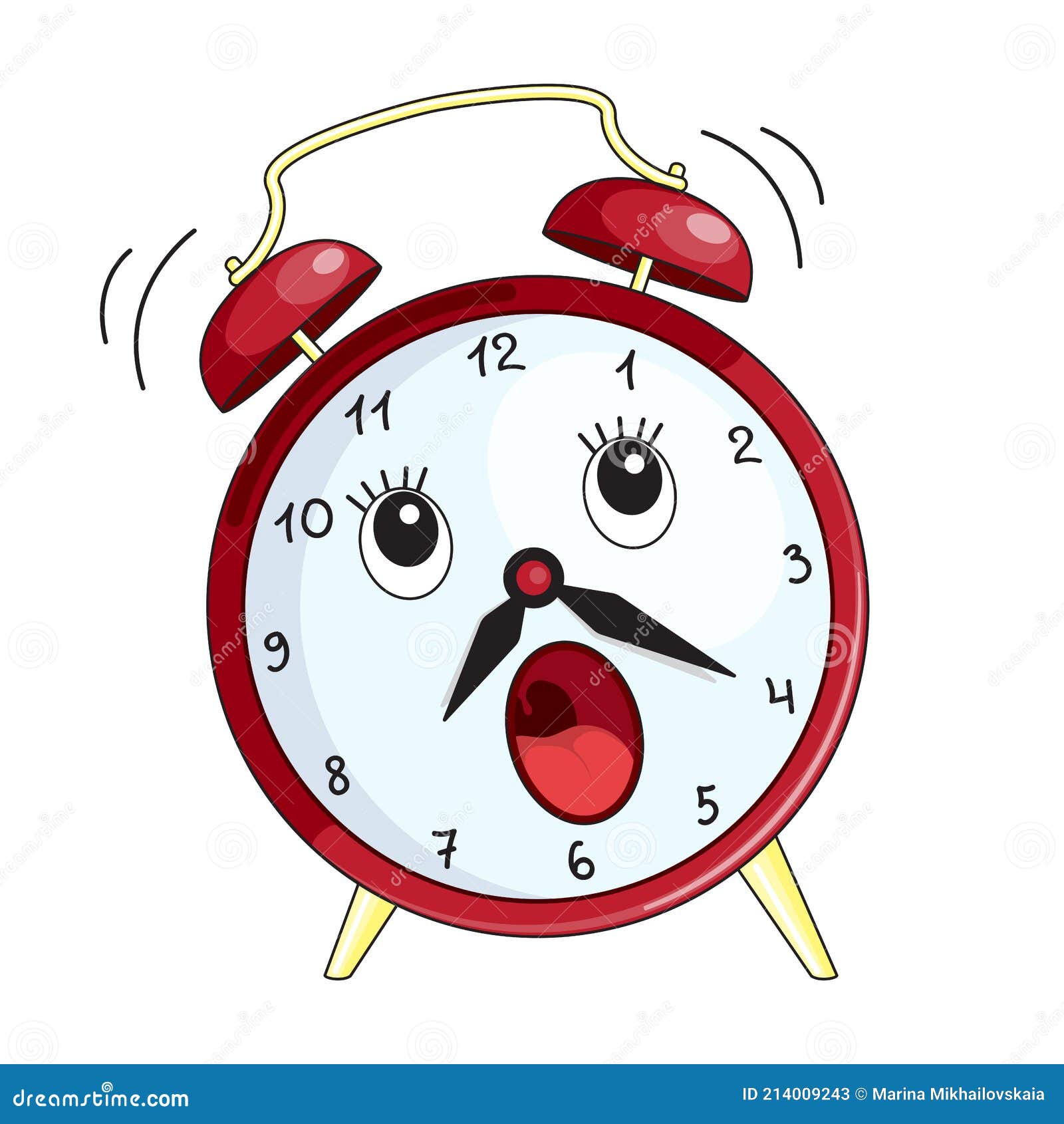 The Alarm is Ringing. Cartoon Vector Illustration Stock Vector ...