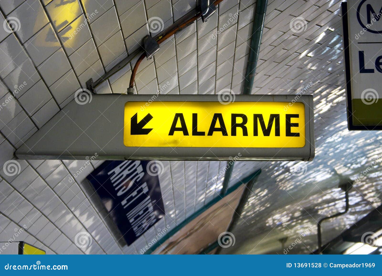 Alarm signal in the tube stock photo. Image of city, station - 13691528