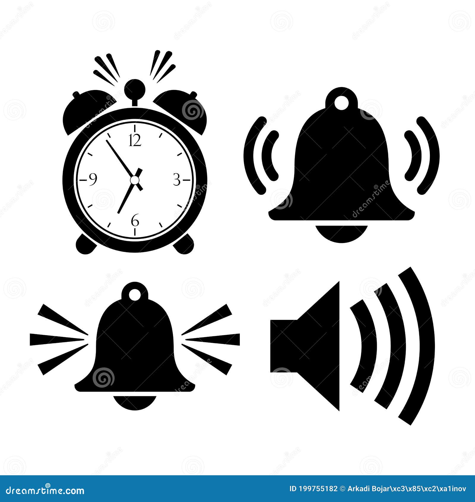 Alarm sound vector icon stock vector. Illustration of announce - 199755182