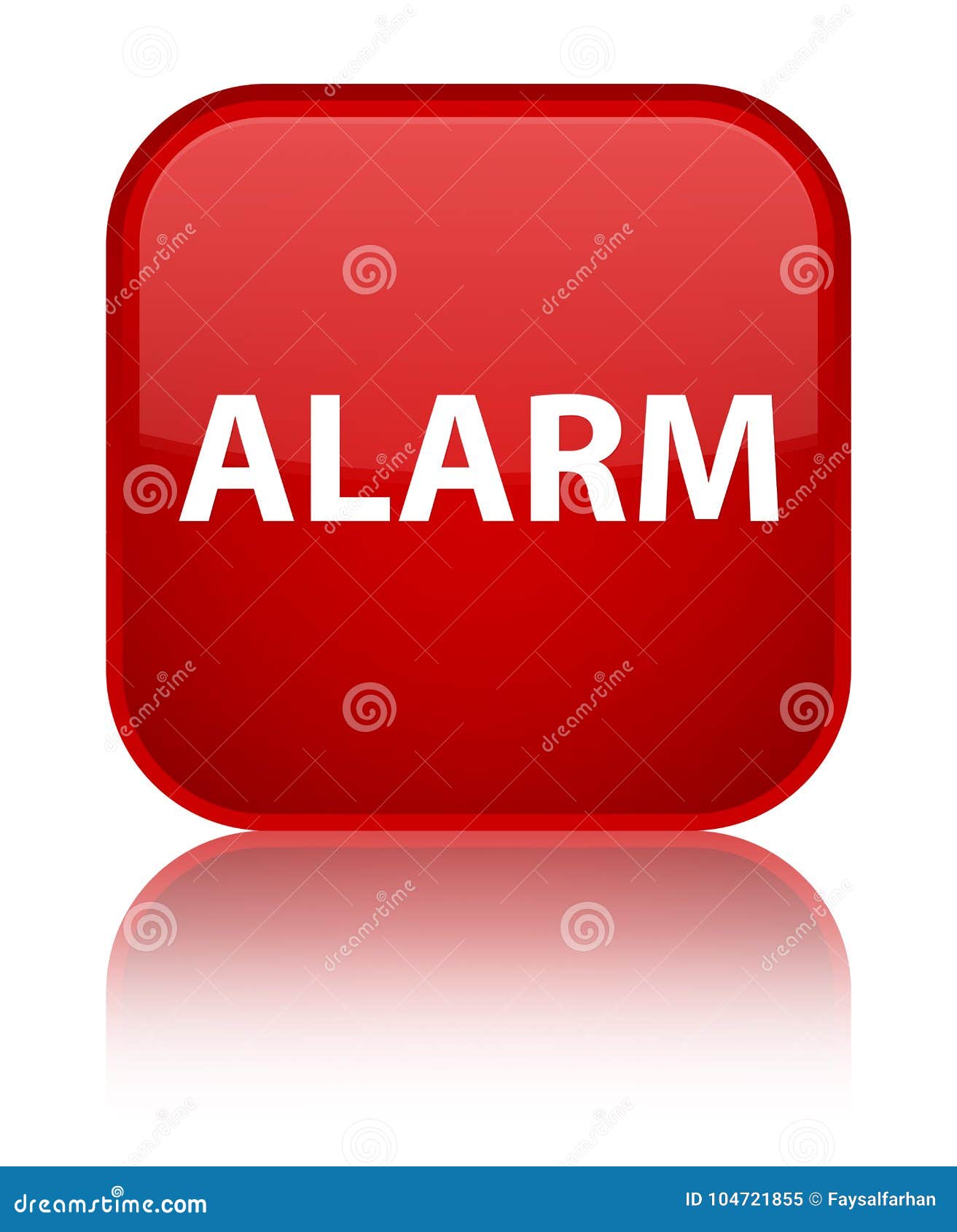 Alarm Special Red Square Button Stock Illustration - Illustration of ...