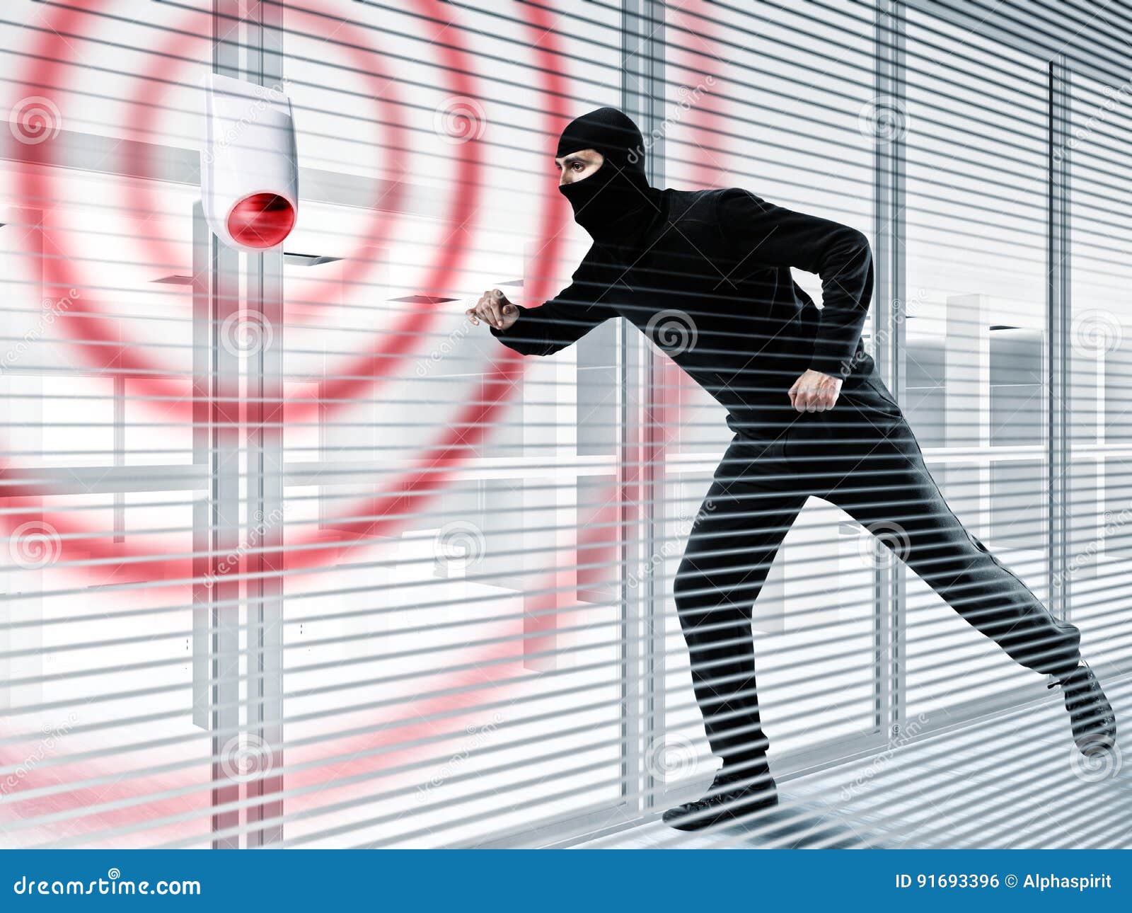 Alarm for stealing a thief stock photo. Image of electronic - 91693396