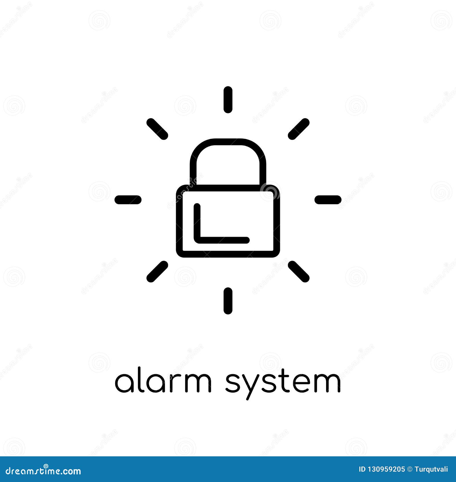 Alarm System Icon. Trendy Modern Flat Linear Vector Alarm System Stock ...