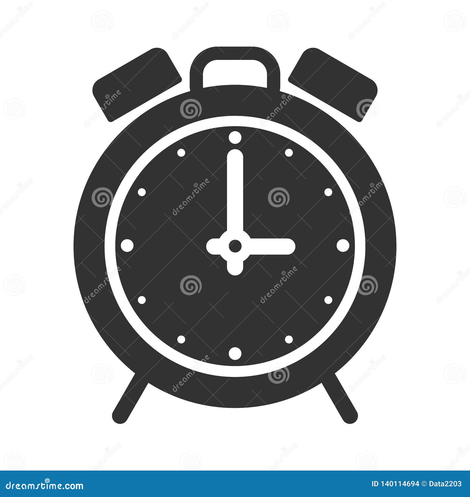 Alarm table clock icon stock vector. Illustration of deadline - 140114694