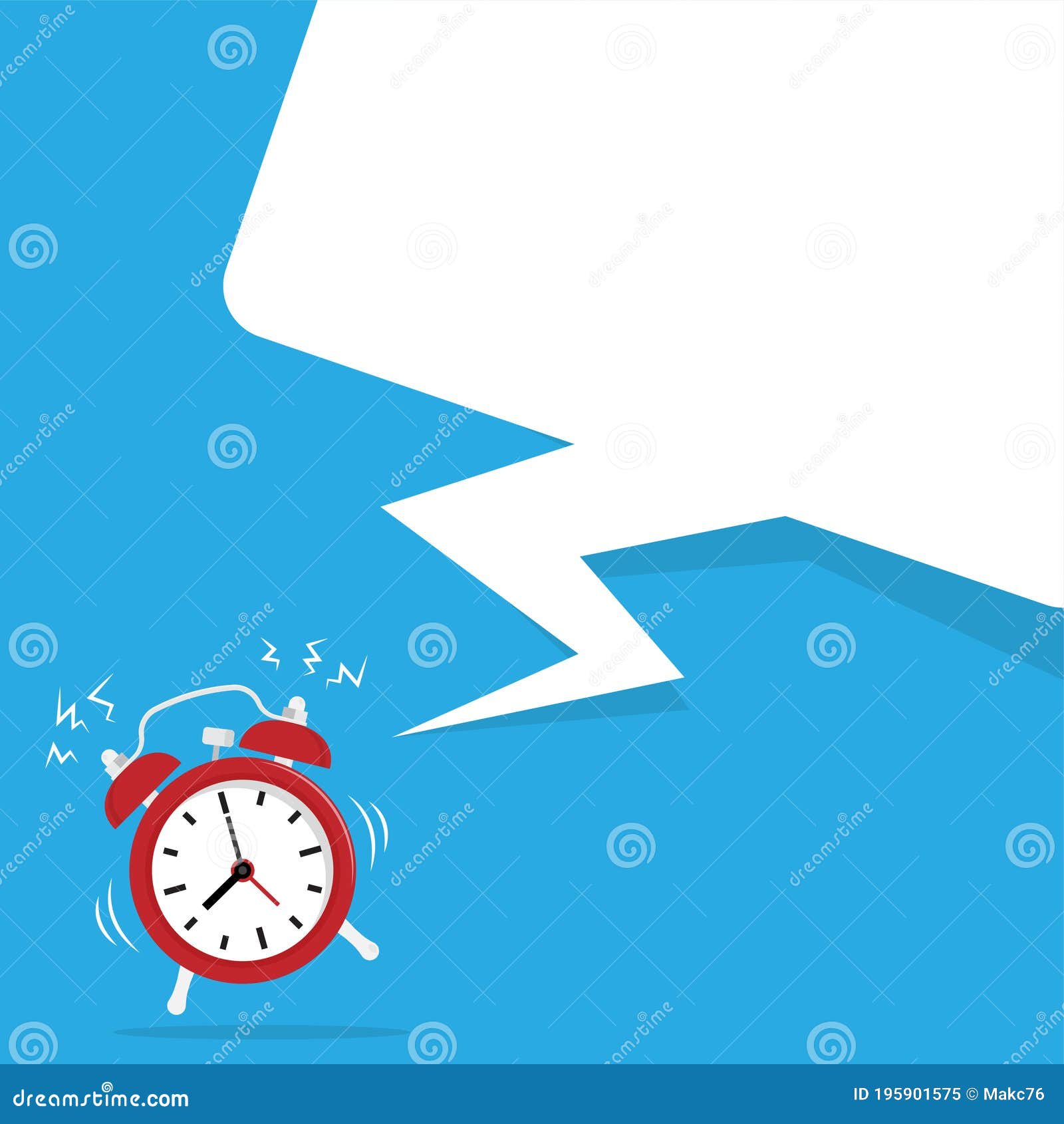 Alarm Time Clock and Speech Bubble. Vector Illustration Stock Vector ...
