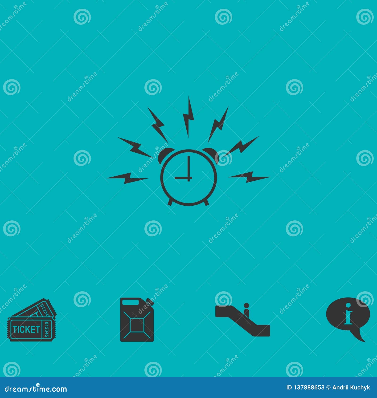 Alarm Wake-up Time Icon Flat Stock Vector - Illustration of cartoon ...