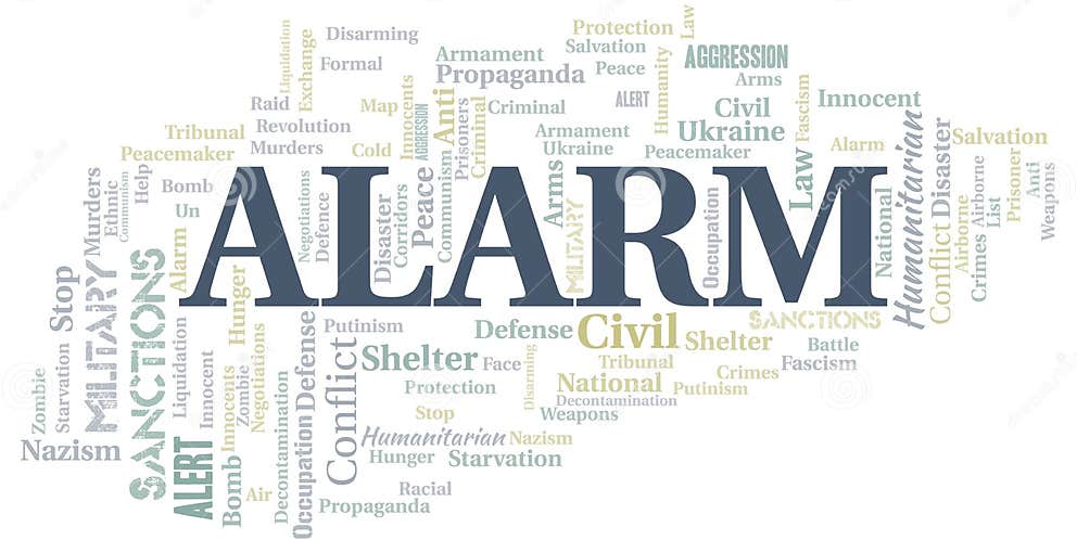 Alarm Word Cloud. Vector Made with the Text only. Stock Vector ...