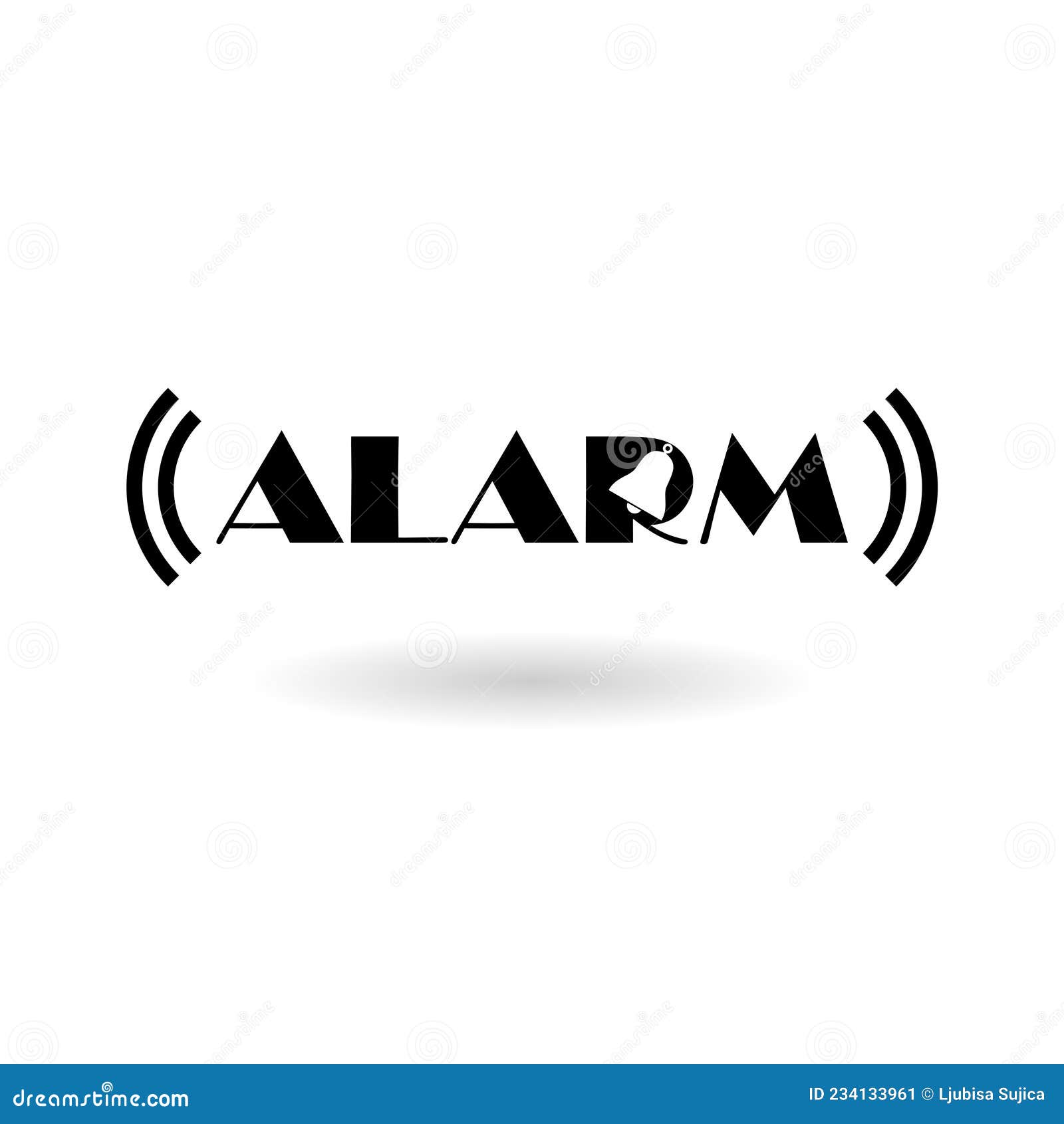 Alarm Word Icon with Shadow Stock Vector - Illustration of element ...