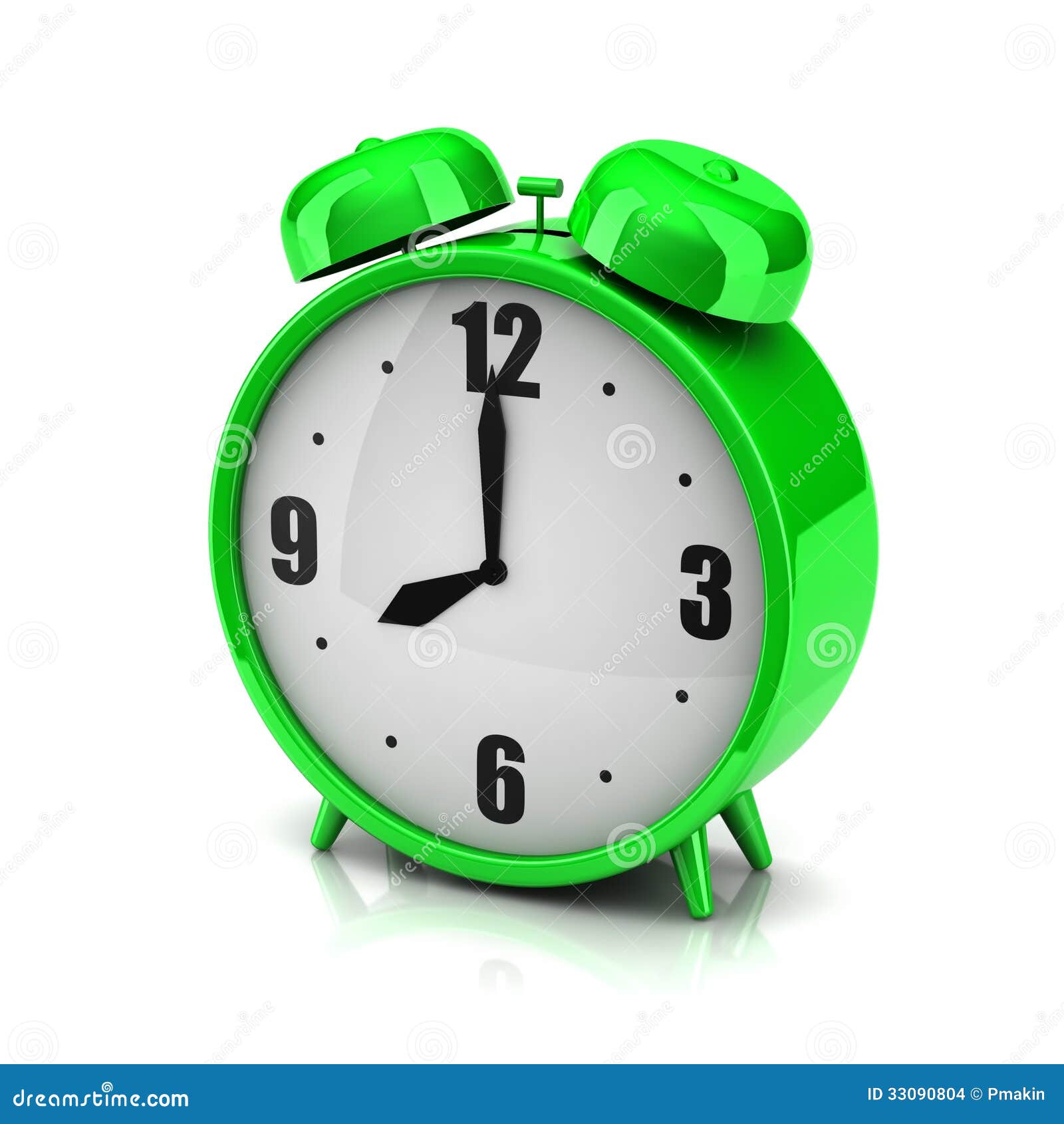 Alarma verde del reloj stock de ilustración. Ilustración de fondo ...