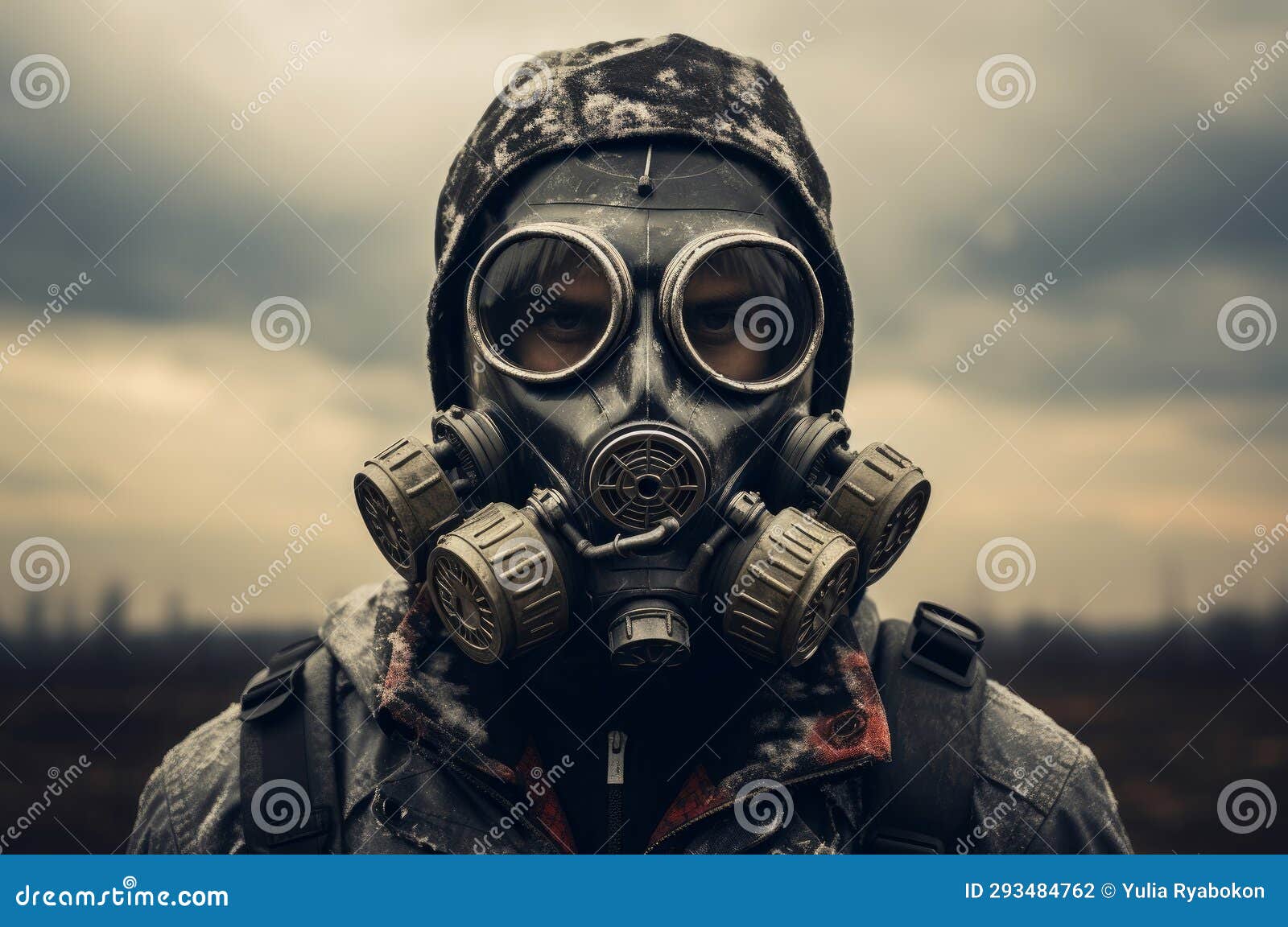 Alarming Man Gas Mask. Generate Ai Stock Photo - Image of fallout ...