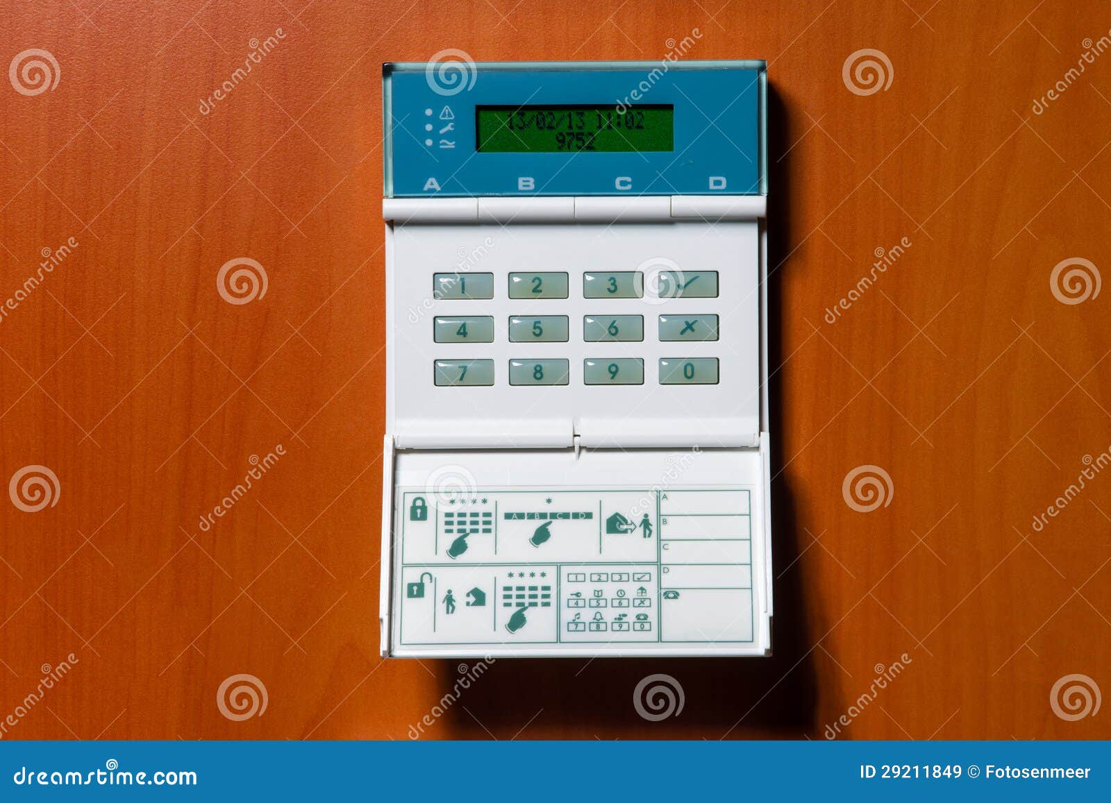 Alarmsystem on a wall stock image. Image of alarm, code - 29211849