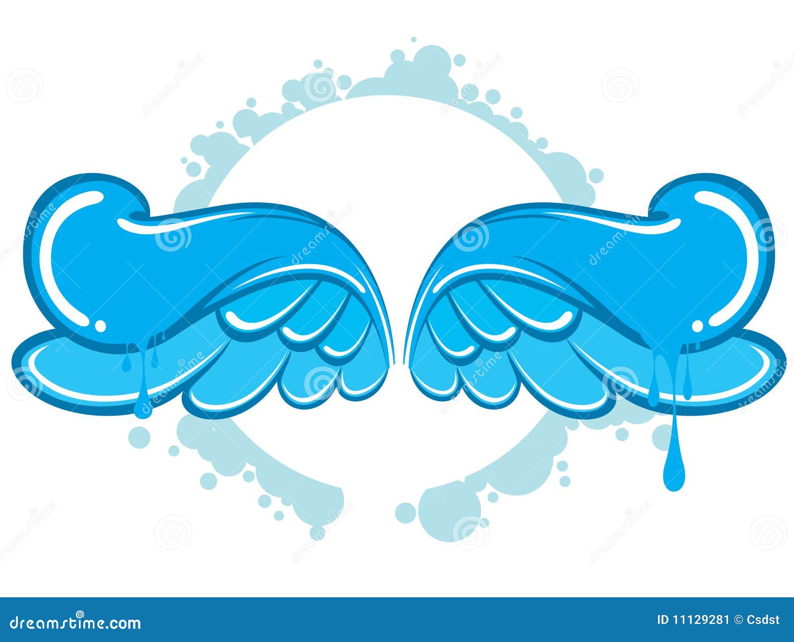 Alas azules ilustración del vector. Ilustración de conjunto - 11129281