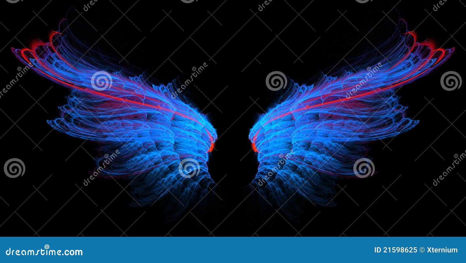 Alas Azules Con La Línea Roja Stock de ilustración - Ilustración de ...