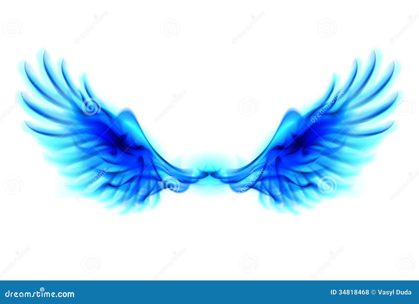 Alas azules del fuego ilustración del vector. Ilustración de belleza ...