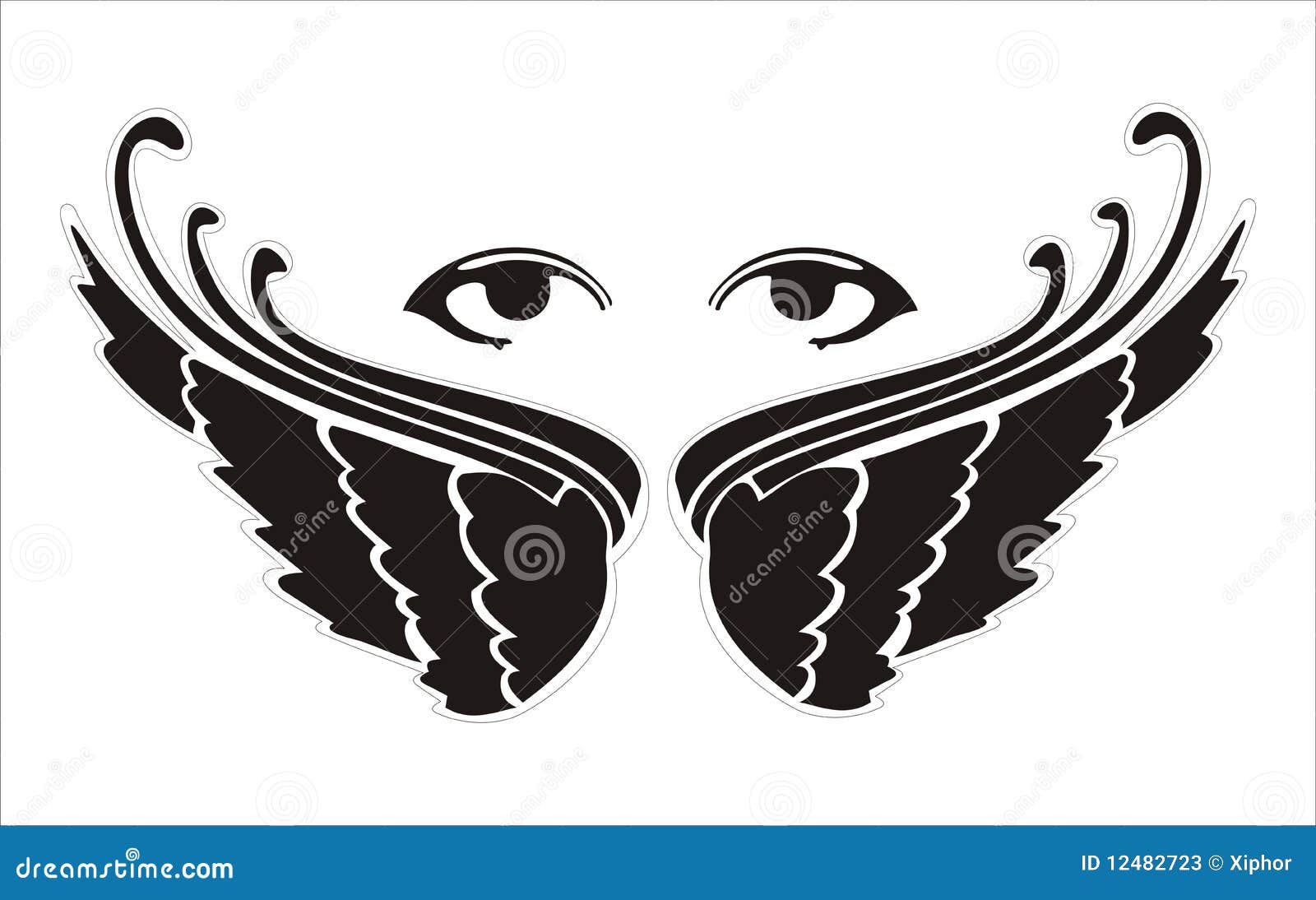 Alas de los ojos ilustración del vector. Ilustración de muestra - 12482723