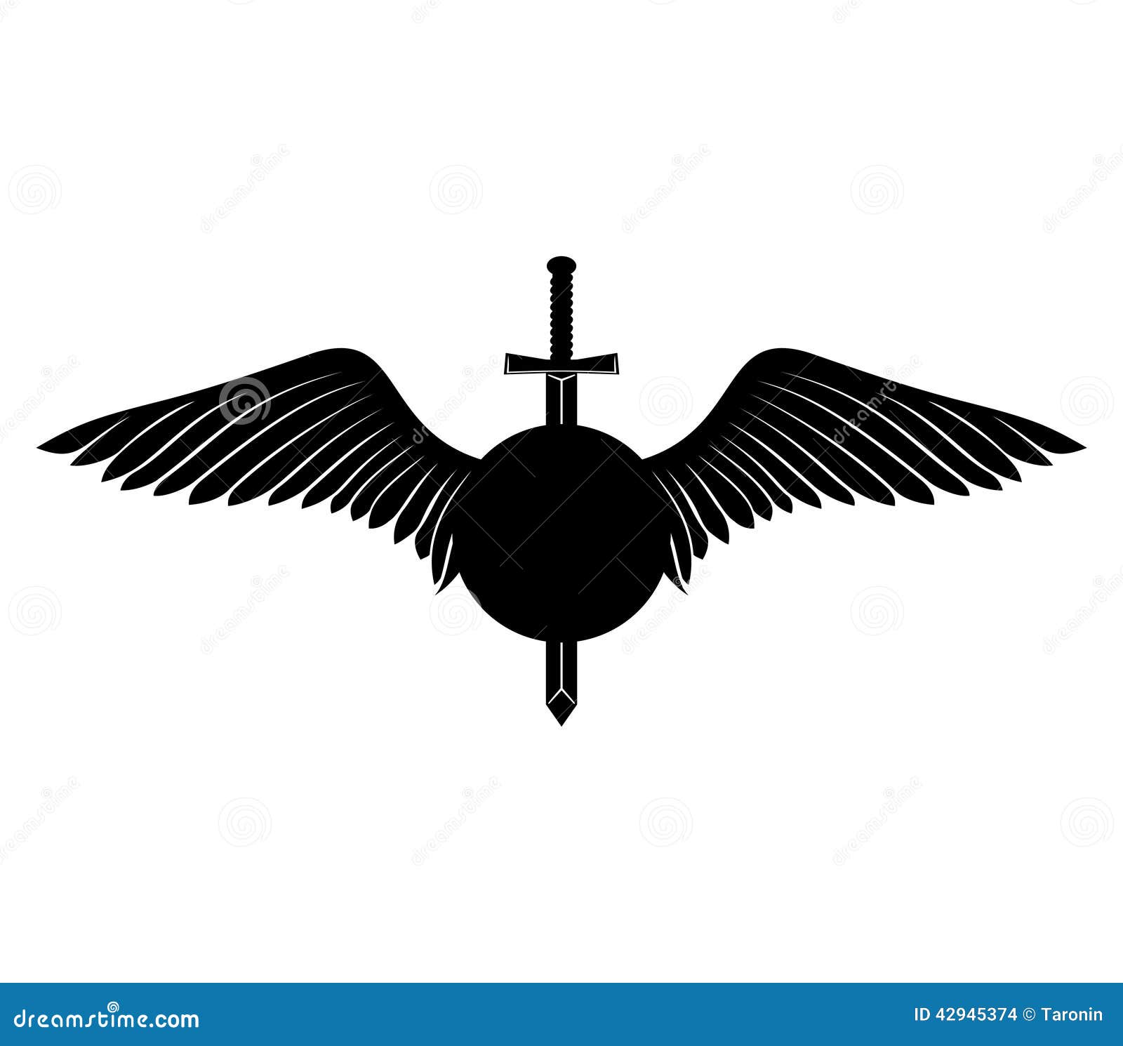 Alas y espada ilustración del vector. Ilustración de elemento - 42945374