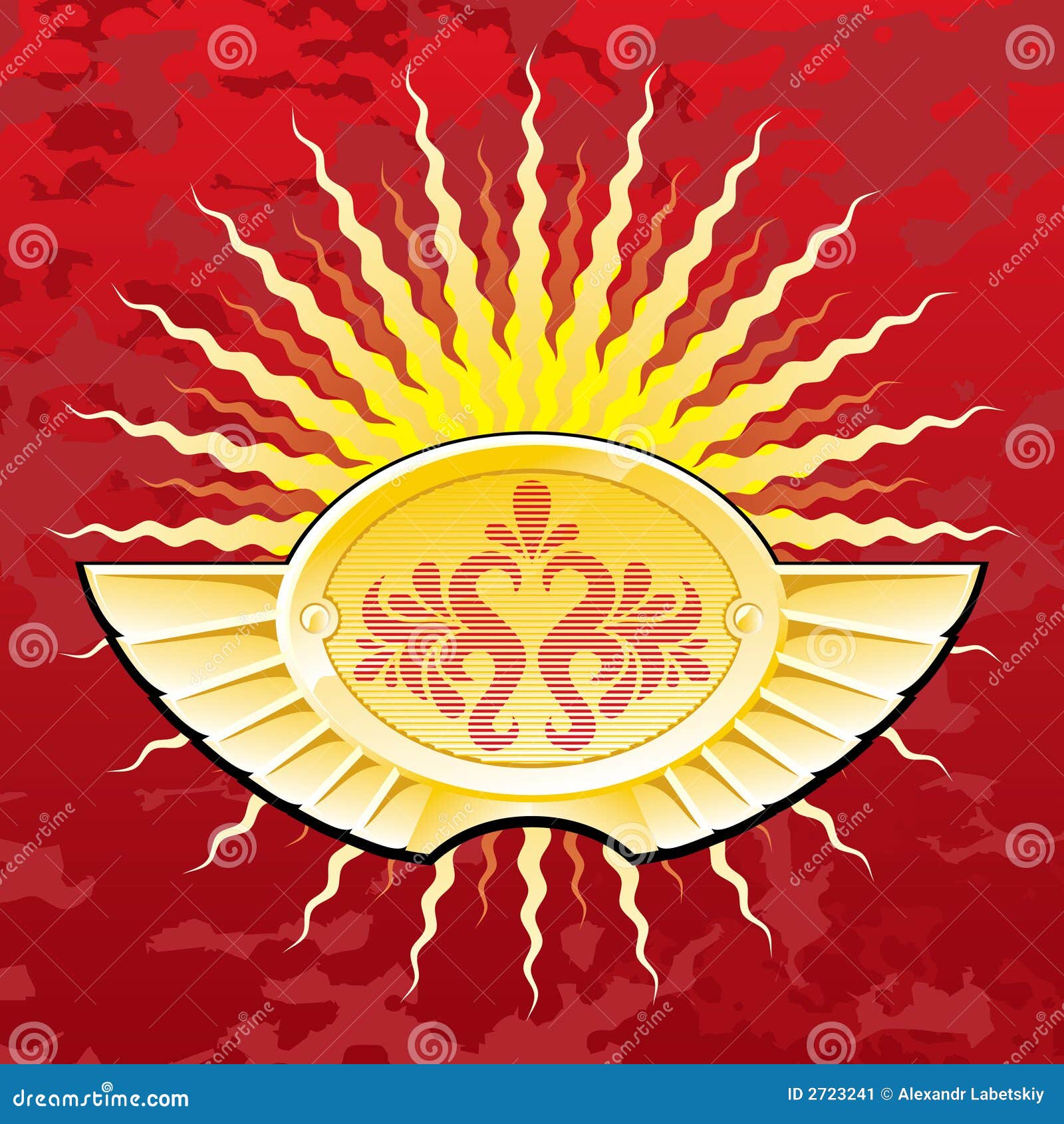 Alas y sol ilustración del vector. Ilustración de muestra - 2723241