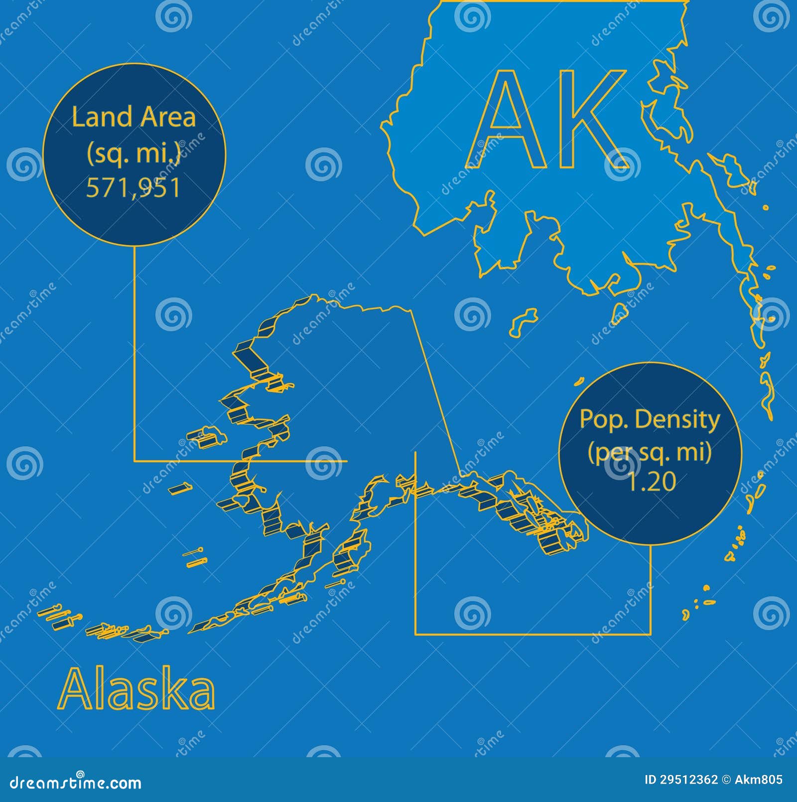 Alaska 3D Vector Map Info Graphic Stock Vector - Illustration of ...
