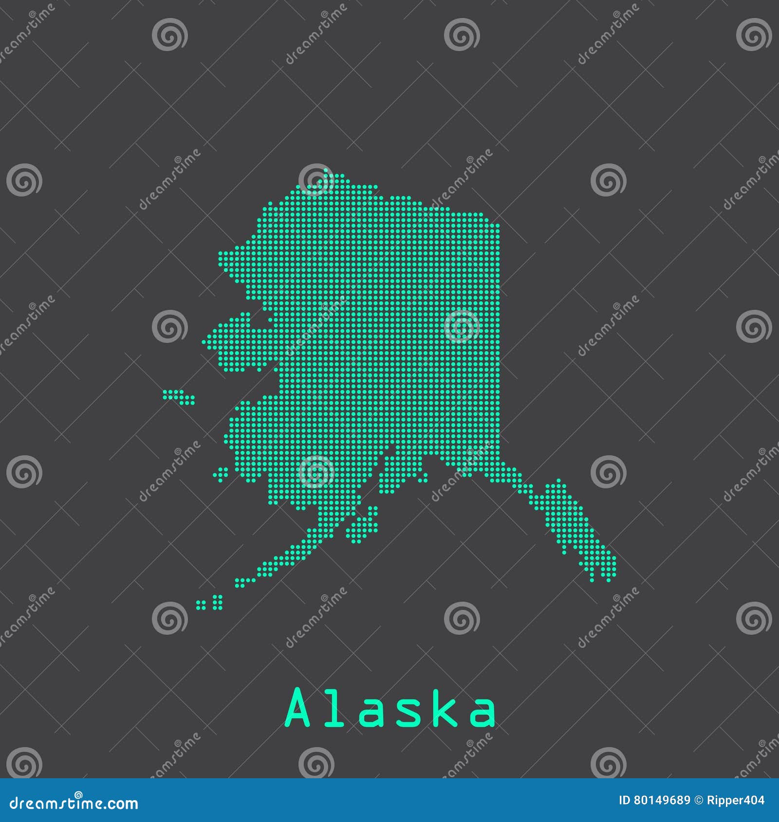 Alaska Abstract Dots State Map. Dotted Style Stock Vector ...