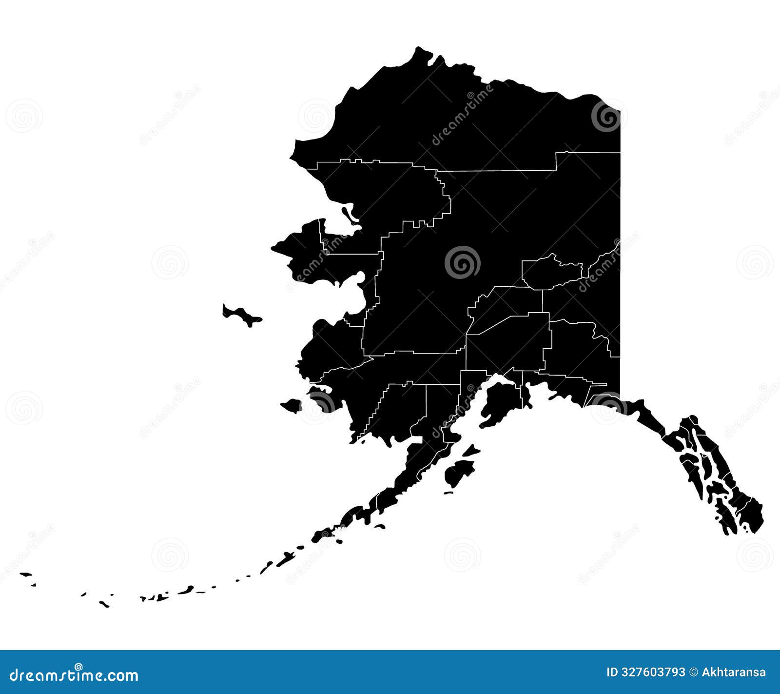 Alaska Adminstrative Map or Colored Map of Alaska Stock Illustration ...