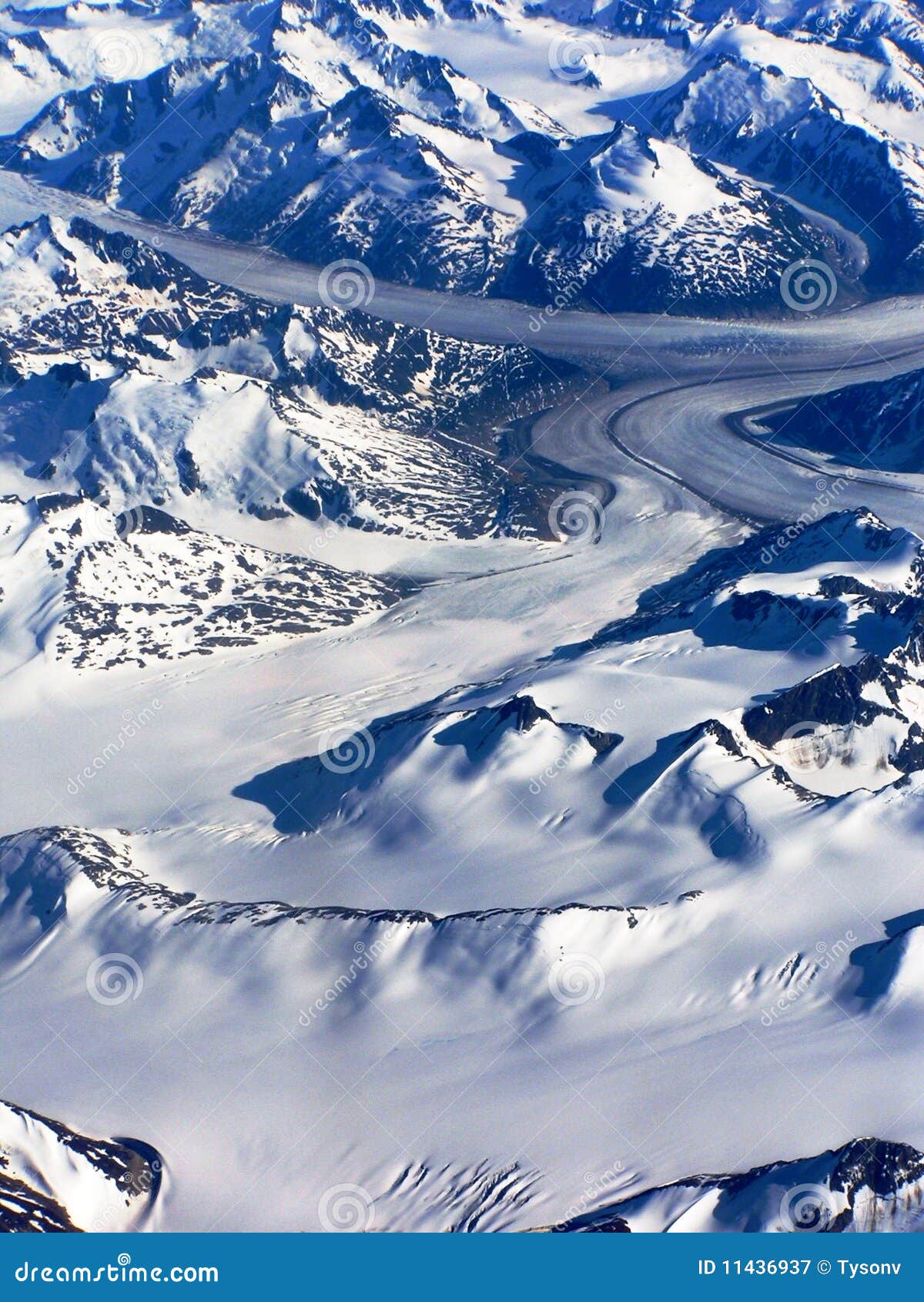 Alaska aerial view stock image. Image of wild, glaciers - 11436937