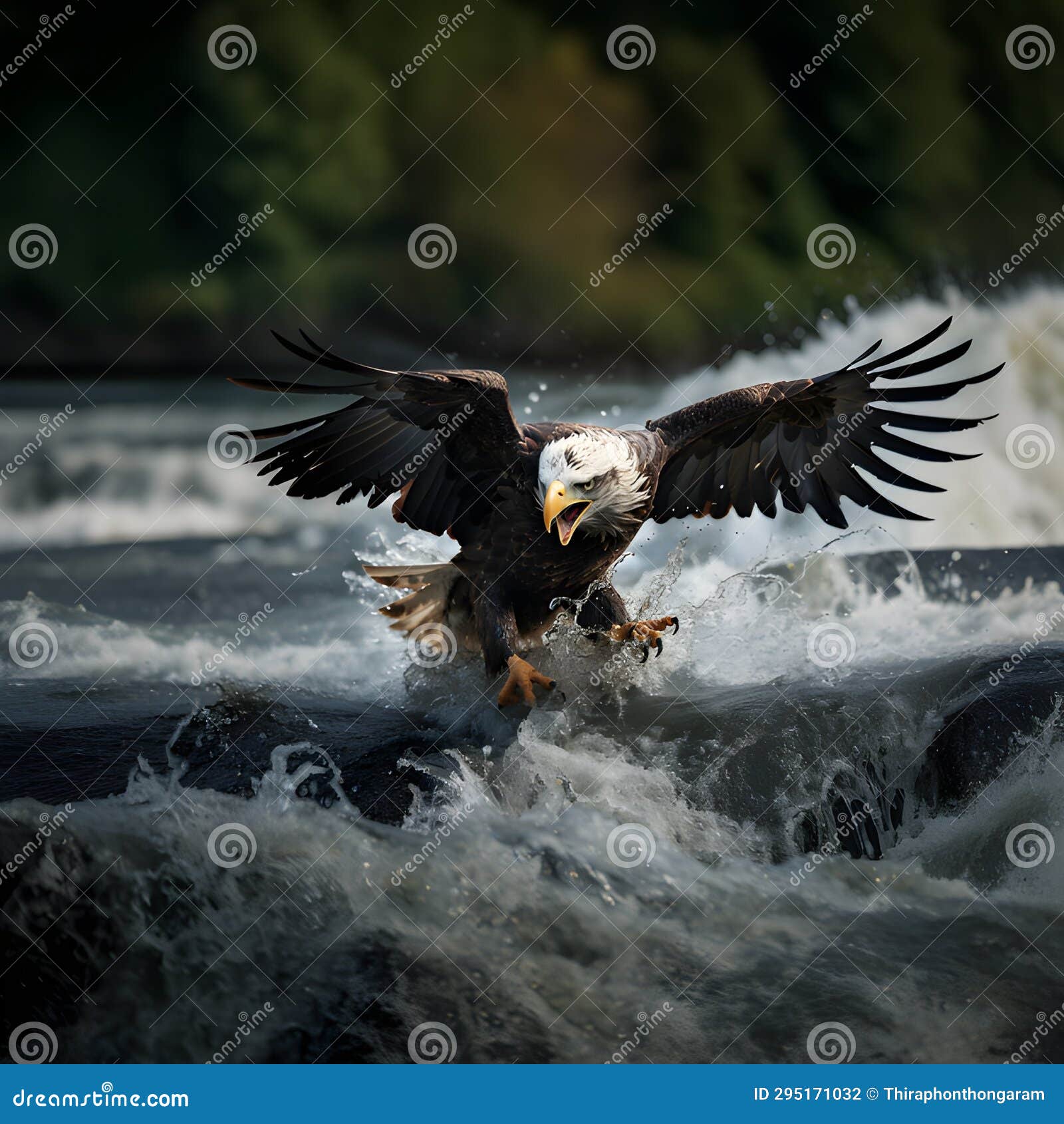 Alaska Bald Eagle Attacking A Fish Royalty-Free Stock Image ...