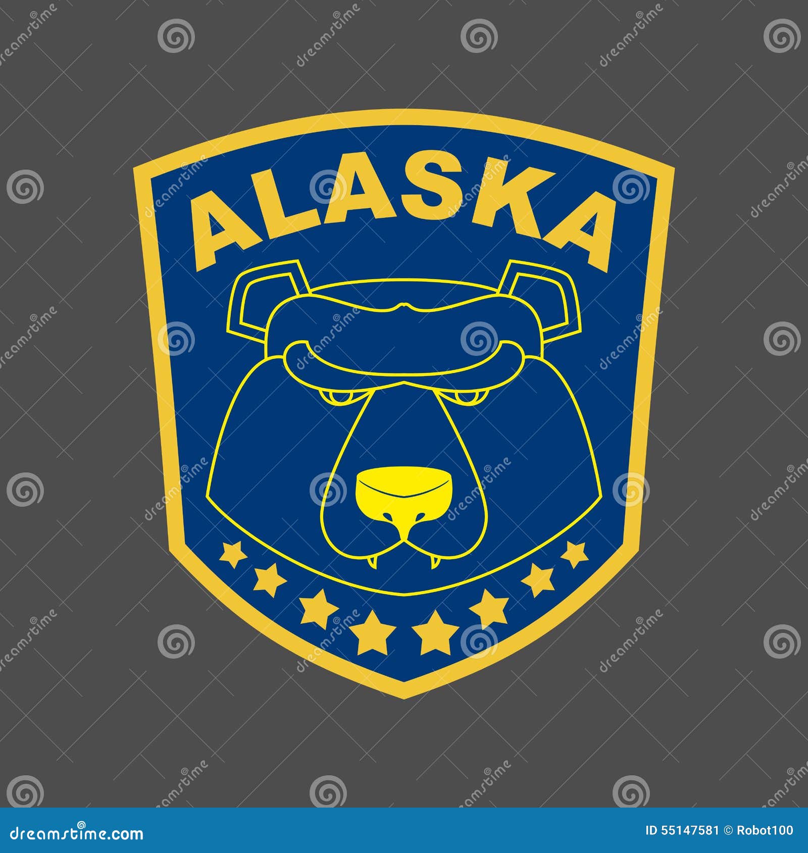 Alaska Bear. Stripe or Emblem Depicting Muzzle of a Bear Stock Vector ...