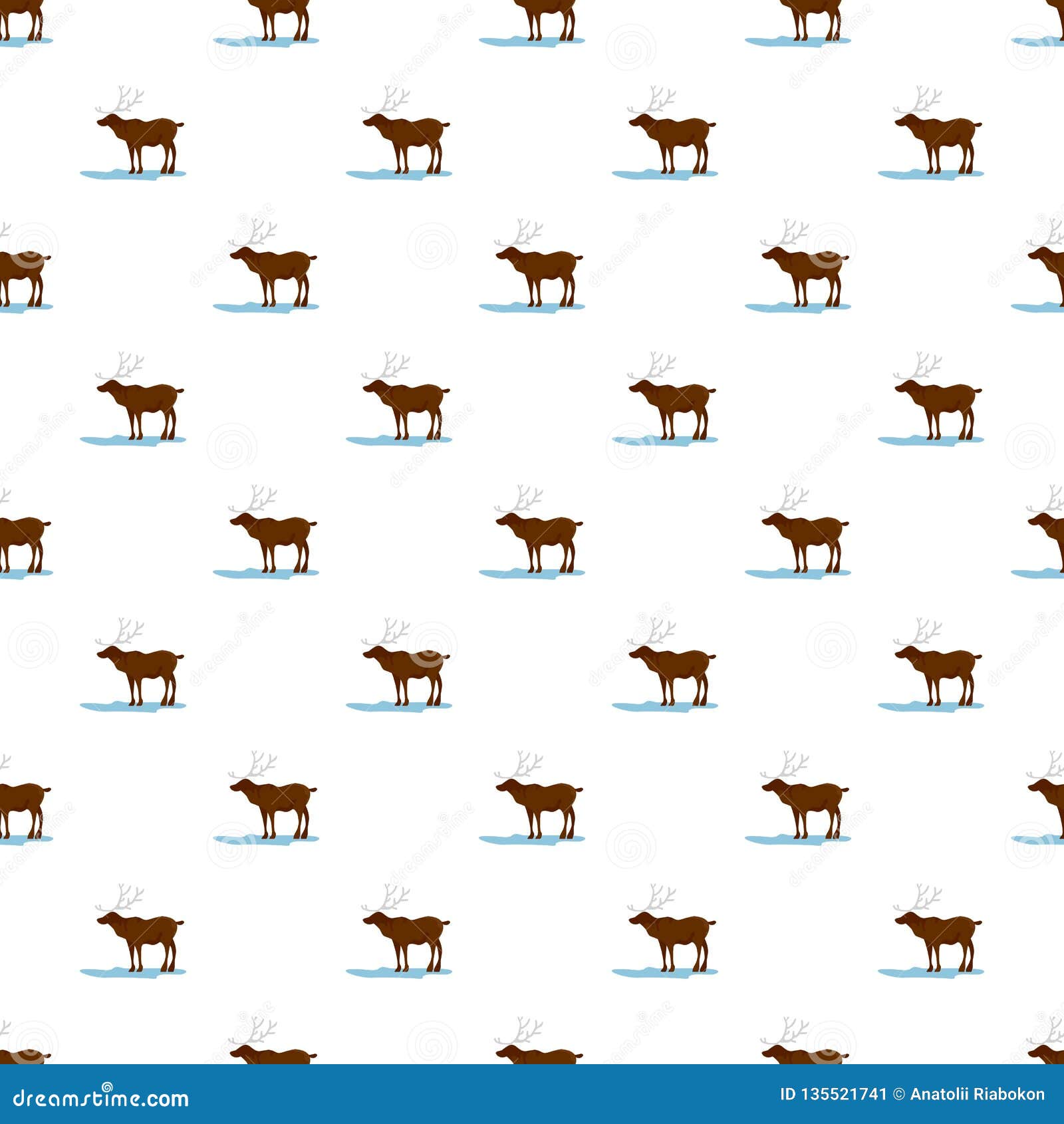 Alaska Deer Pattern Seamless Vector Stock Vector - Illustration of ...