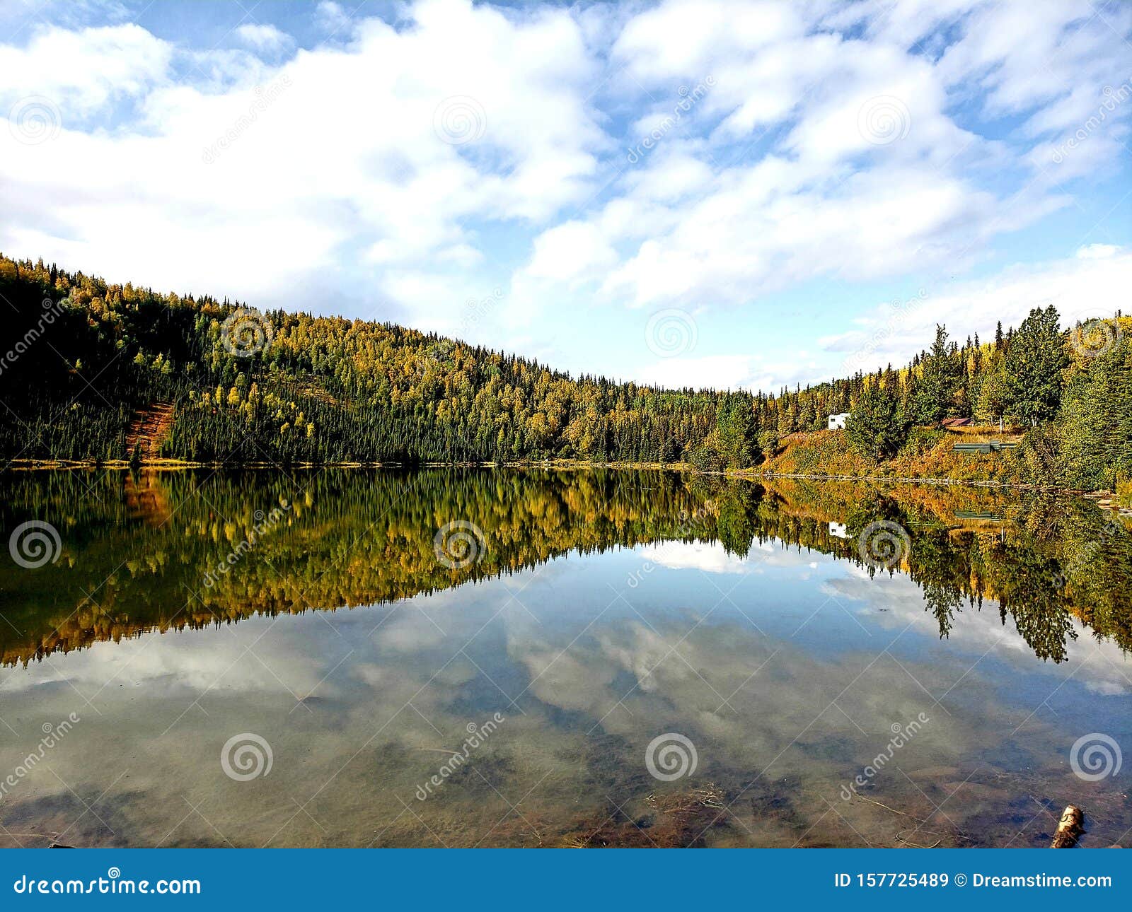 Alaska, Fall, Sky, Morning, Reflection Stock Image - Image of morning ...