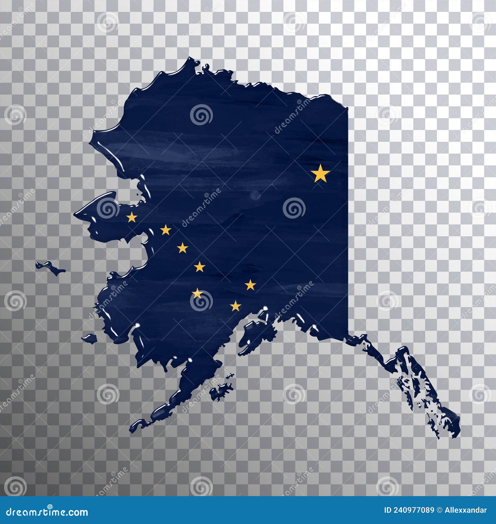 Alaska Flag and Map, Transparent Background Stock Illustration ...