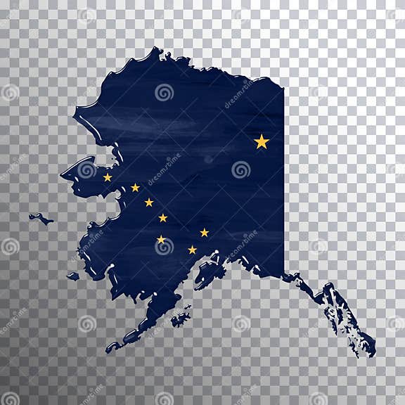 Alaska Flag and Map, Transparent Background Stock Illustration ...