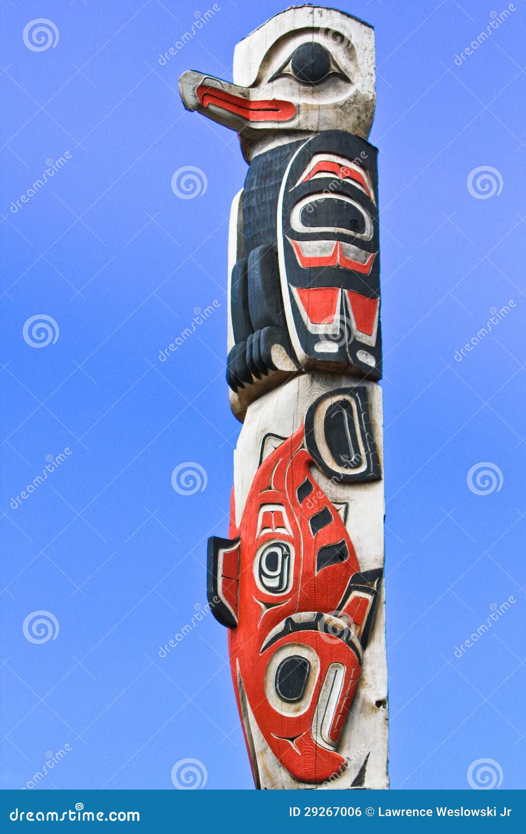Old, Weathered Tlingit Totem Pole With Human Face Stock Image ...