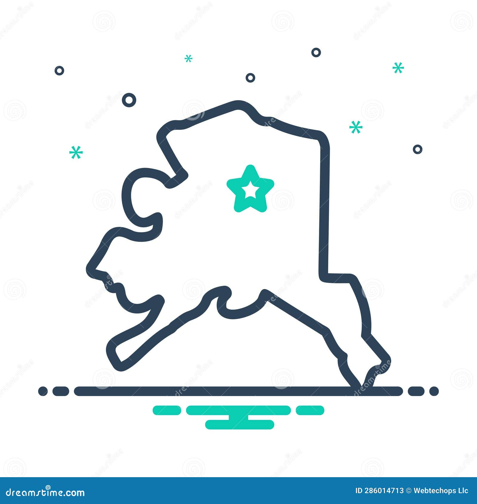 Mix Icon for Alaska, Map and Region Stock Illustration - Illustration ...
