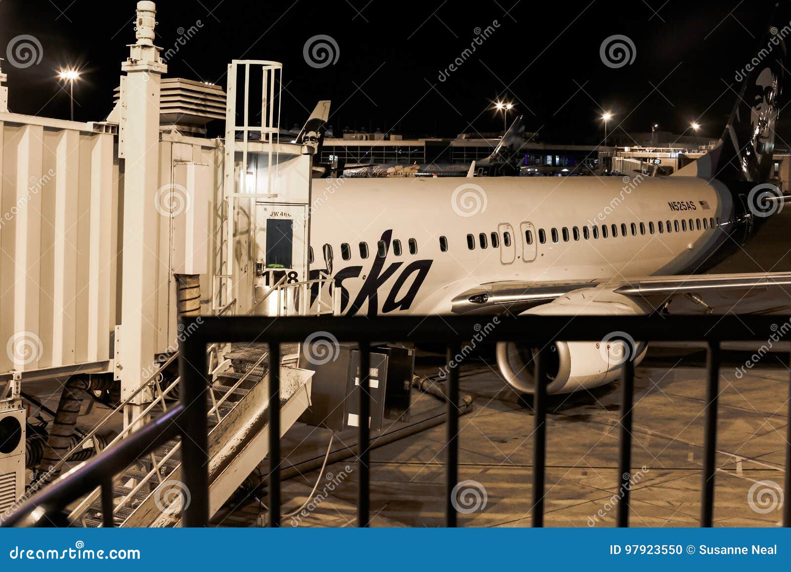 Alaska Jet at the Ramp at an Airport Editorial Image - Image of tail ...