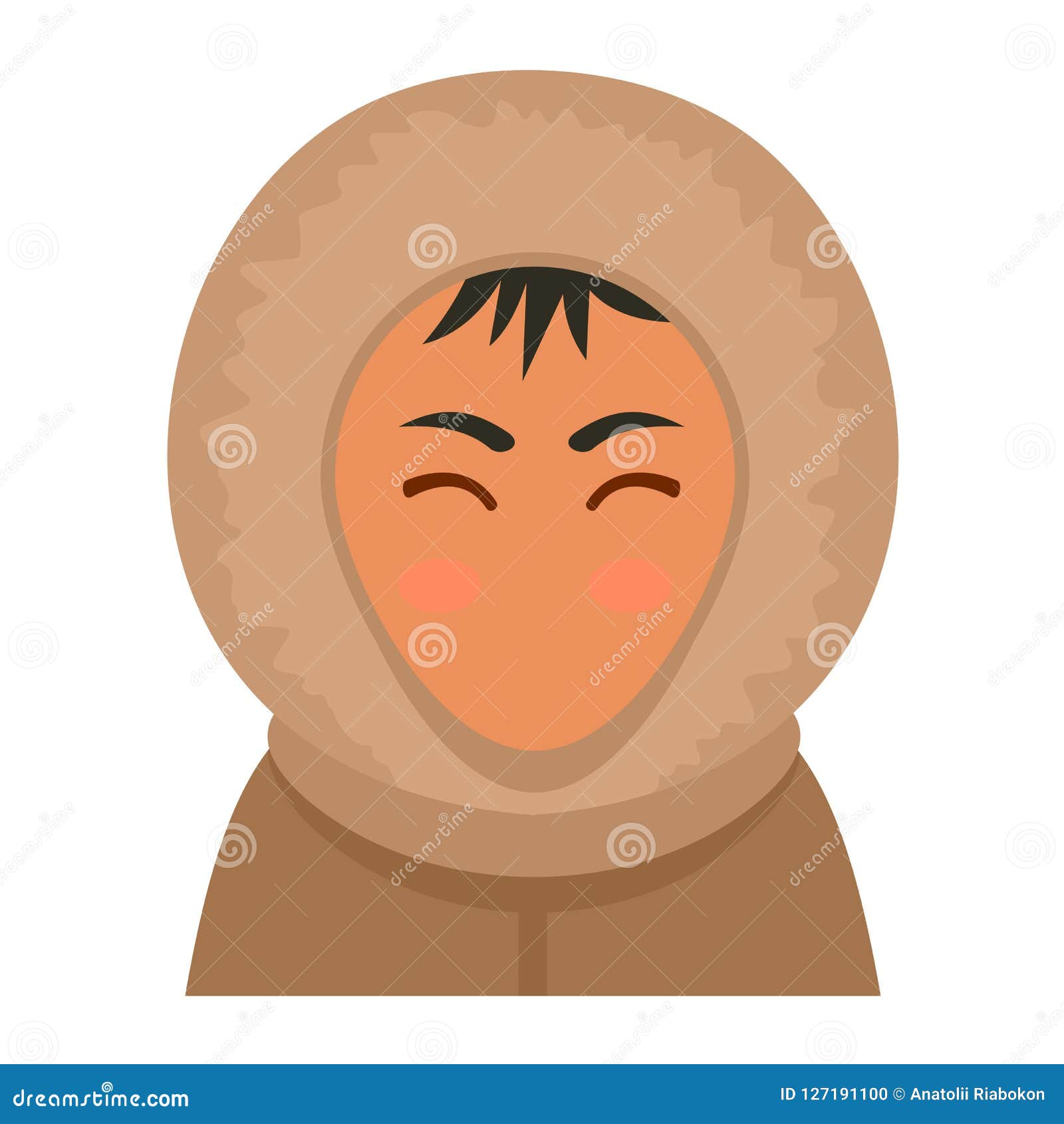 Alaska Man Icon, Flat Style Stock Illustration - Illustration of ...