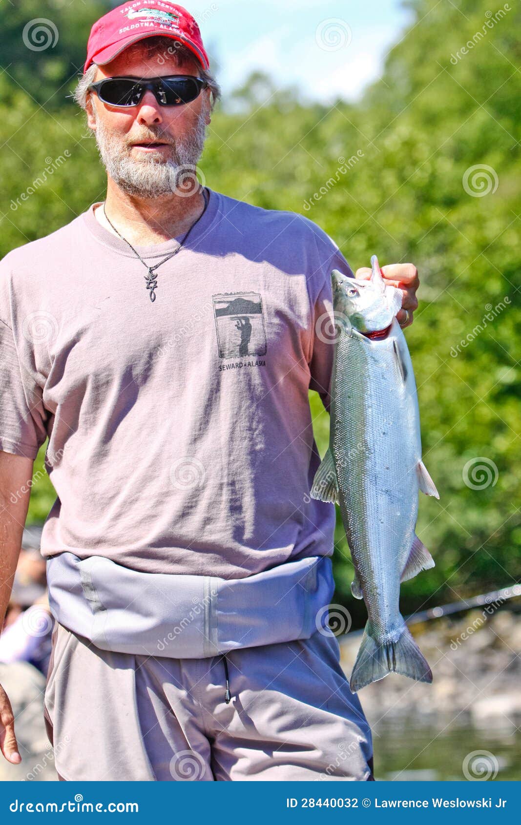 Alaska - Man with Sockeye Salmon Editorial Photography - Image of boat ...