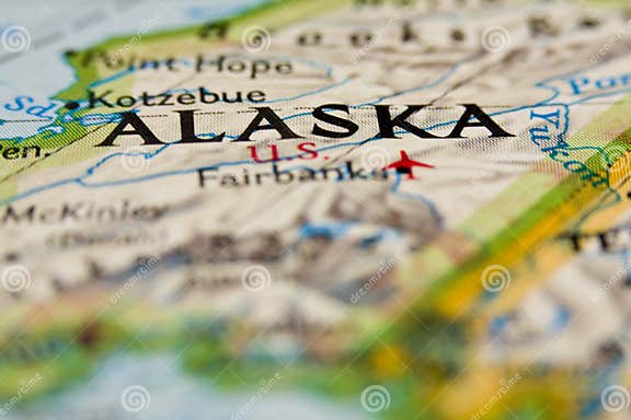 Alaska on the map stock photo. Image of latitude, longitude - 246743076