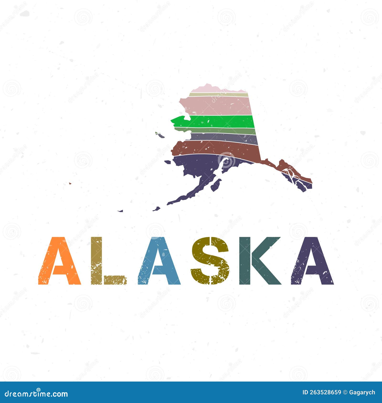 Alaska map design. stock vector. Illustration of bright - 263528659