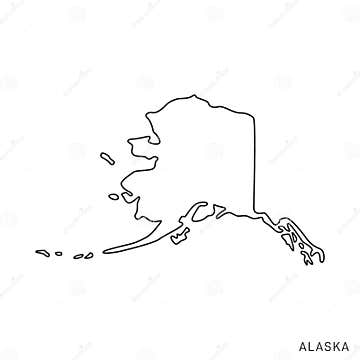 Alaska Map Outline Vector Design Template. Editable Stroke Stock Vector ...