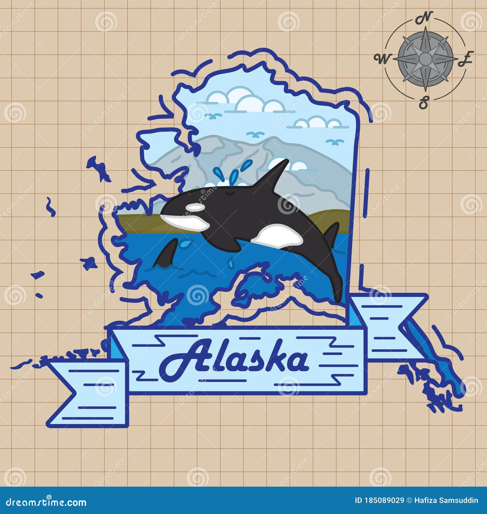 Alaska Map. Vector Illustration Decorative Design Stock Vector ...