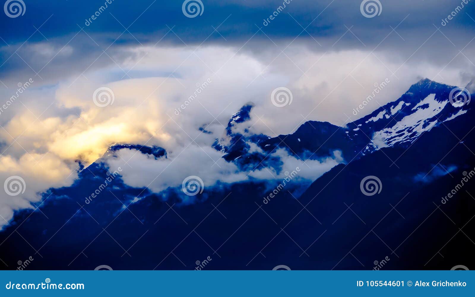 Alaska Nature and Mountain in June at Sunset Stock Image - Image of ...